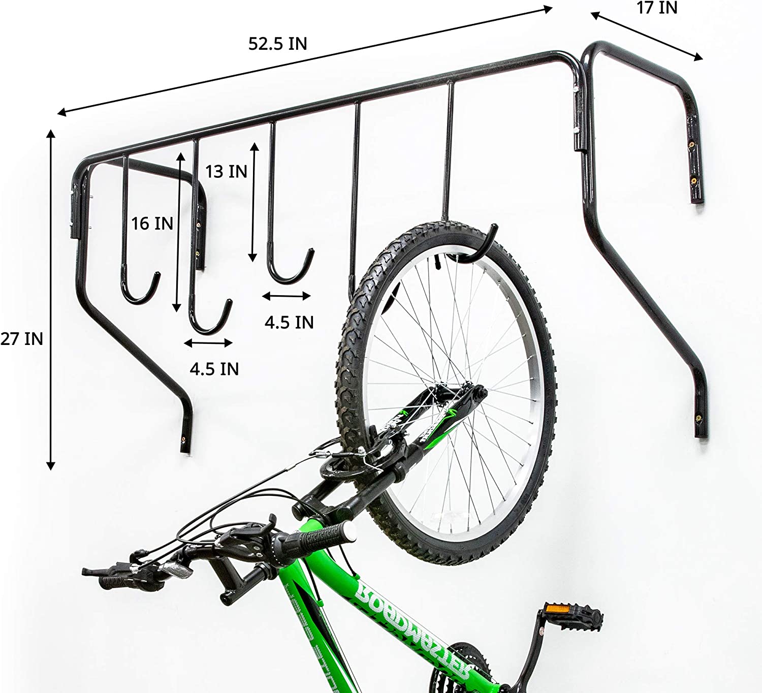 RaxGo Garage Bike Rack - Wall Mounted Bicycle Storage Hanger - 6 ...