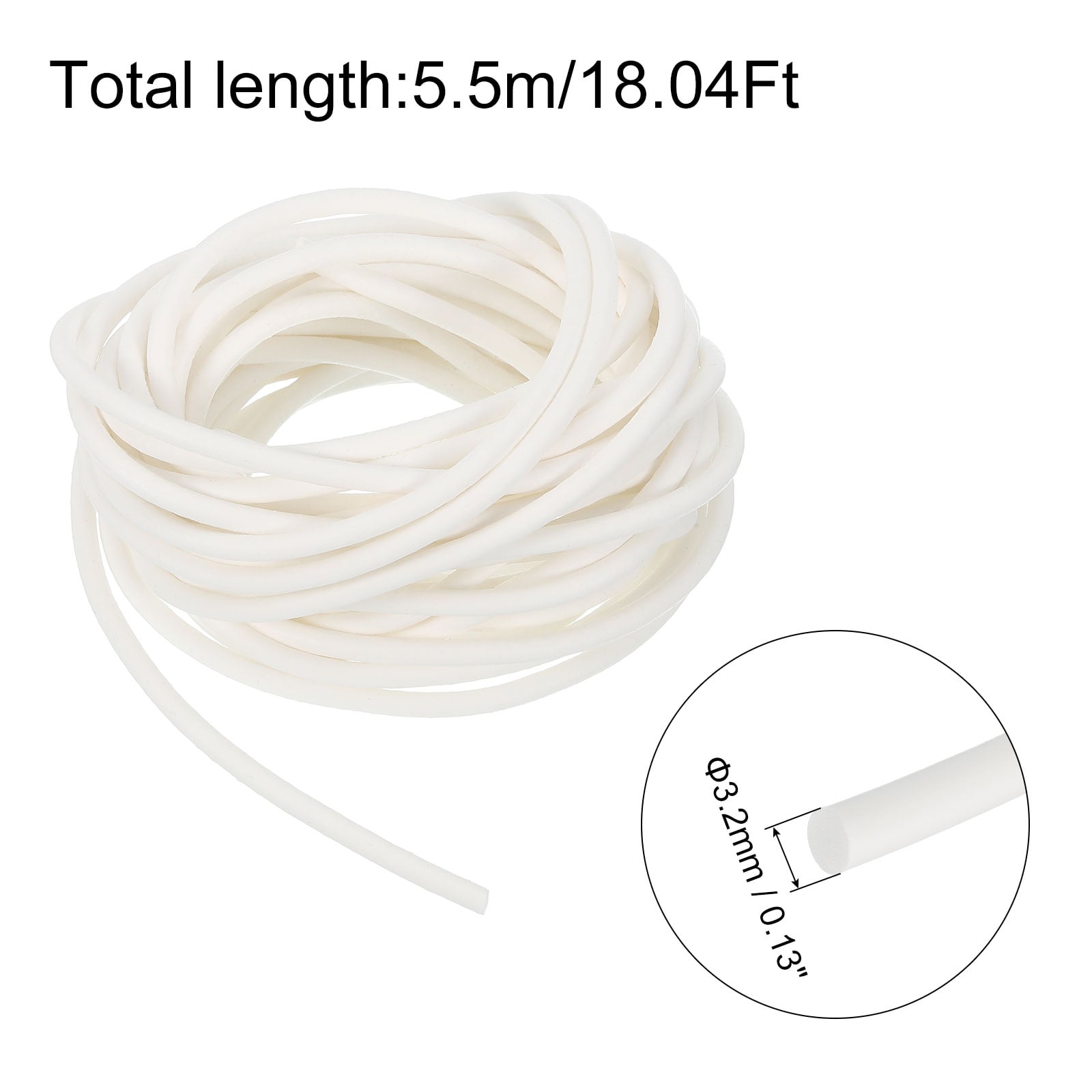 Unique Bargains Silicone Foam Seal Strip 3.2mm(0.13 Inch) Dia 5.5 ...