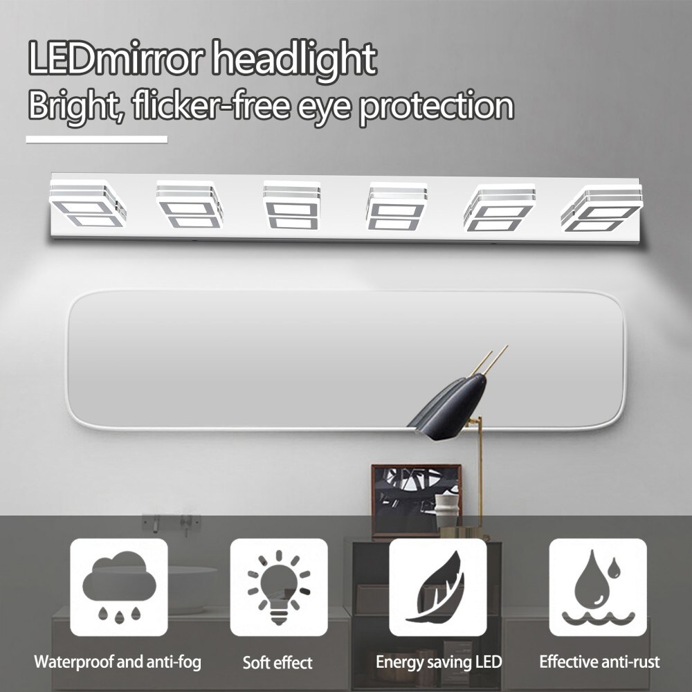 TomCare 39-in 6 Light Chrome Bathroom Vanity Light for Bathroom Mirror ...