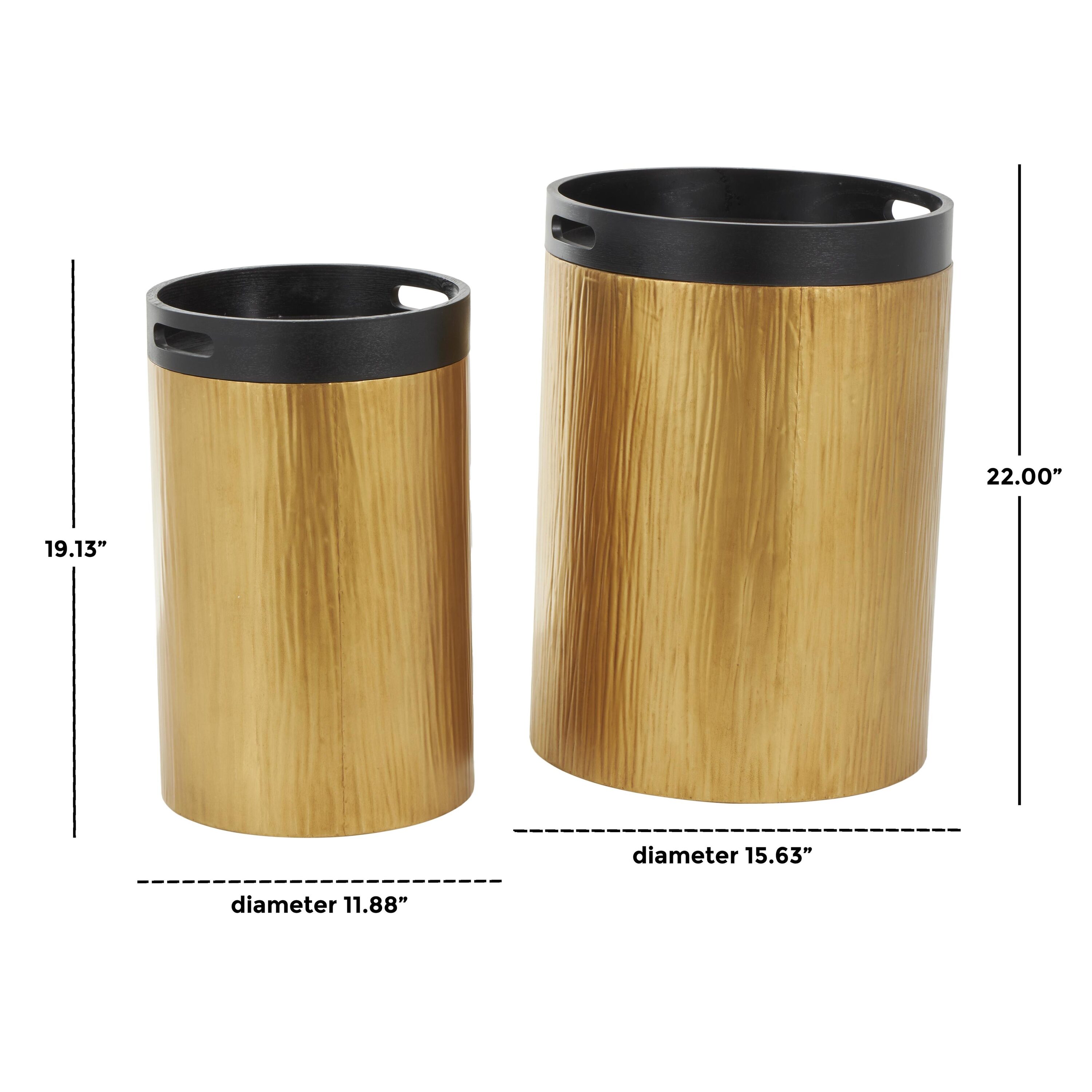 Grayson Lane 15.63-in W x 22-in H Gold Wood Round Country End Table ...