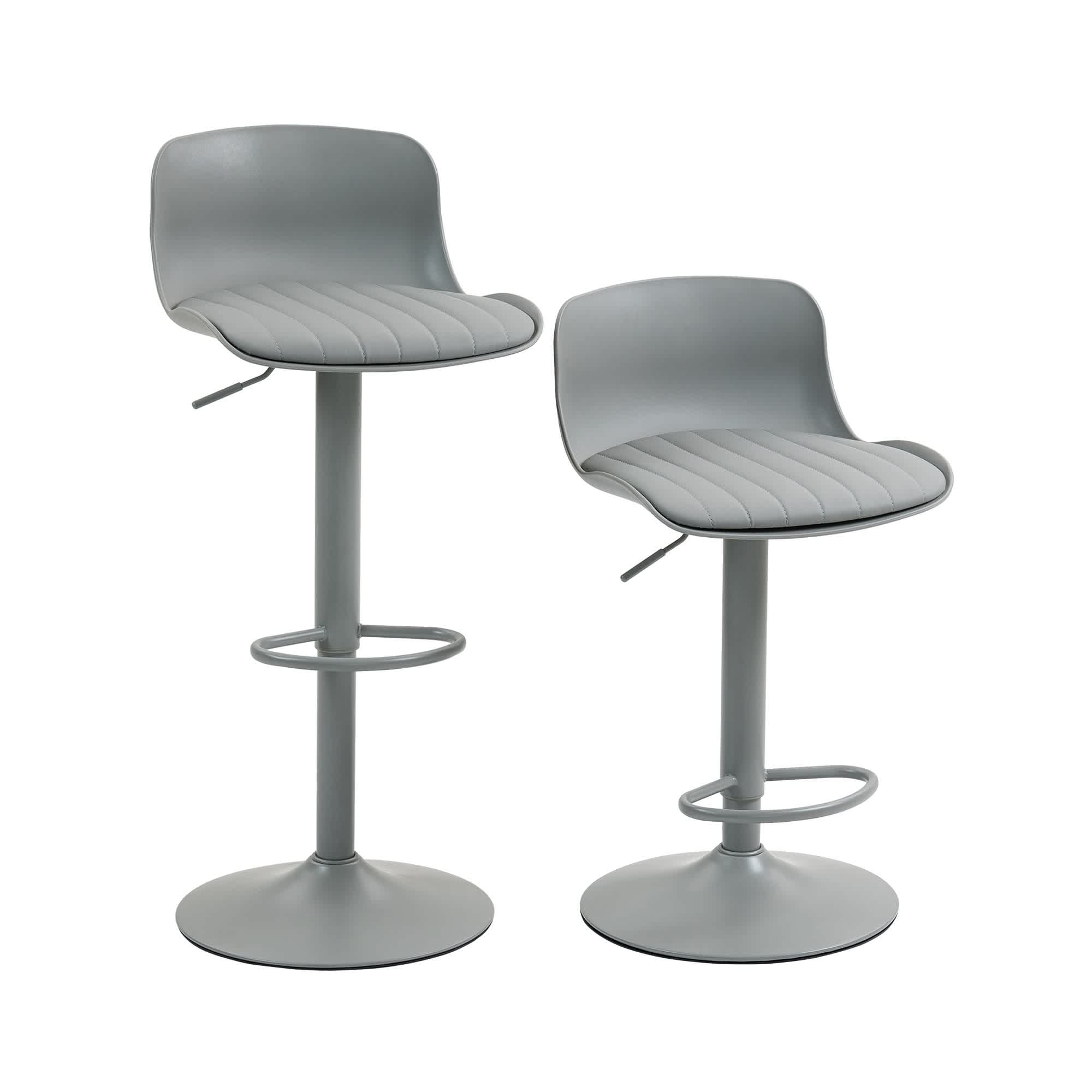 Vynxaria Bar Stools Set of 2 Modern PU Leather Counter Height 360 ...