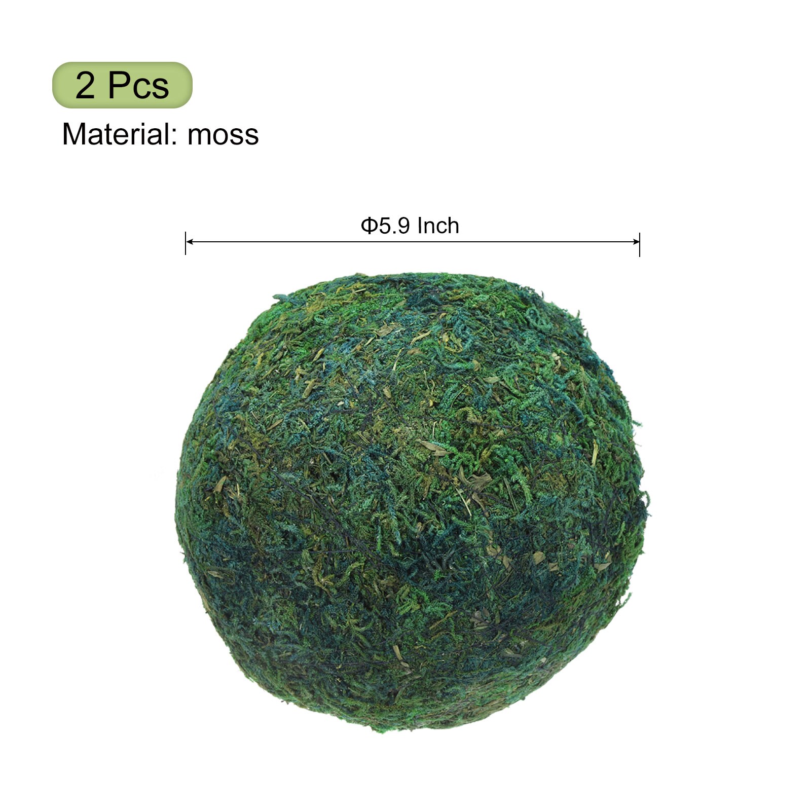 Unique Bargains 2pcs Moss Balls 5.9 Inch Green Decorative Moss Balls ...