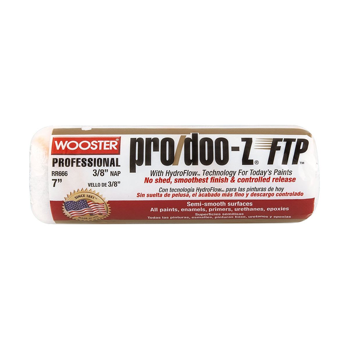 Wooster Genuine 7in Pro/Doo-Z FTP 3/8in Nap Roller Cover - RR666-7 at ...