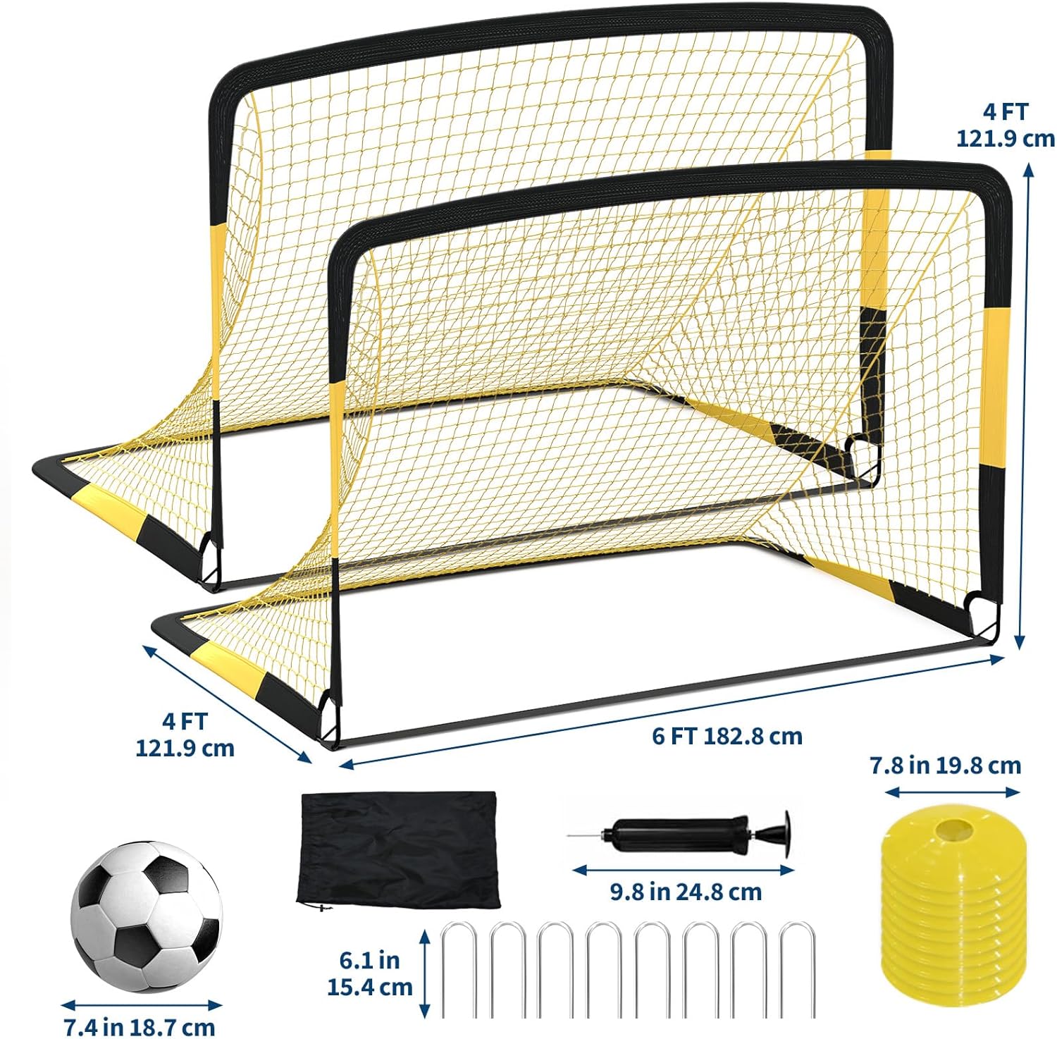 Garvee Soccer Goal Nets for Backyard Training Portable Soccer Practice ...