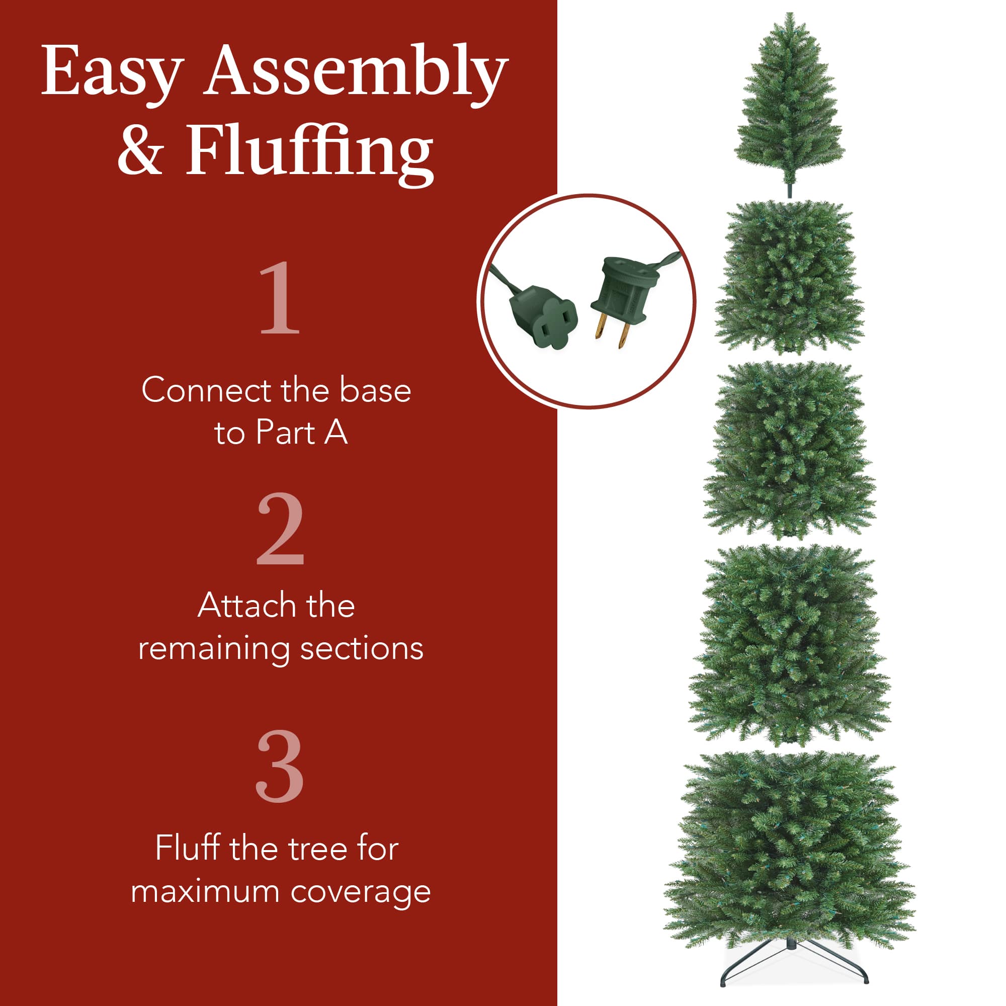 Best Choice Products 12ft Prelit Pencil Christmas Tree Spruce Style ...