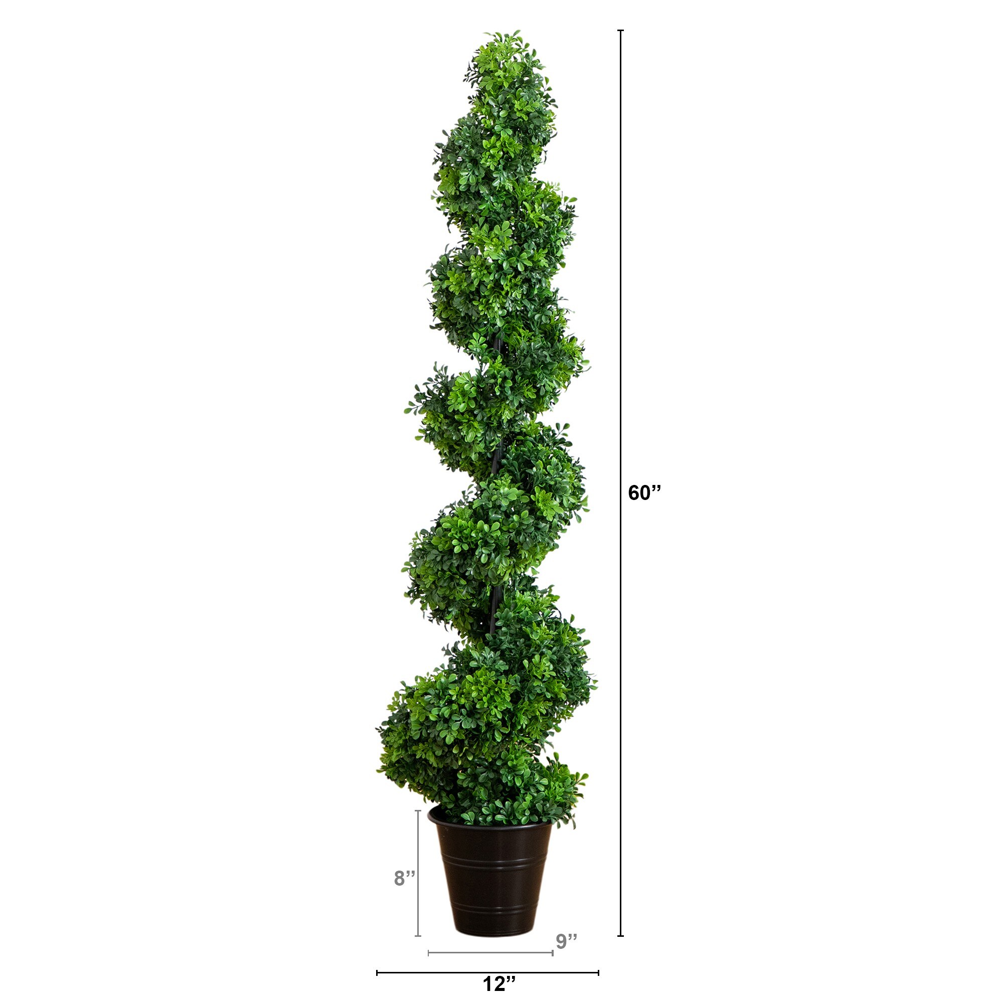 Nearly Natural 60-in Green Indoor/Outdoor Floor Boxwood Artificial ...