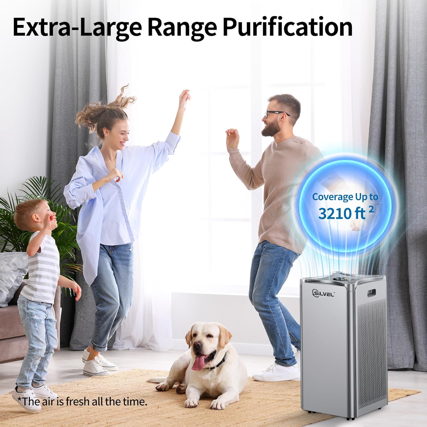Silvel Air Purifier for Extra Large Room Covers up to 3210 ft² with ...