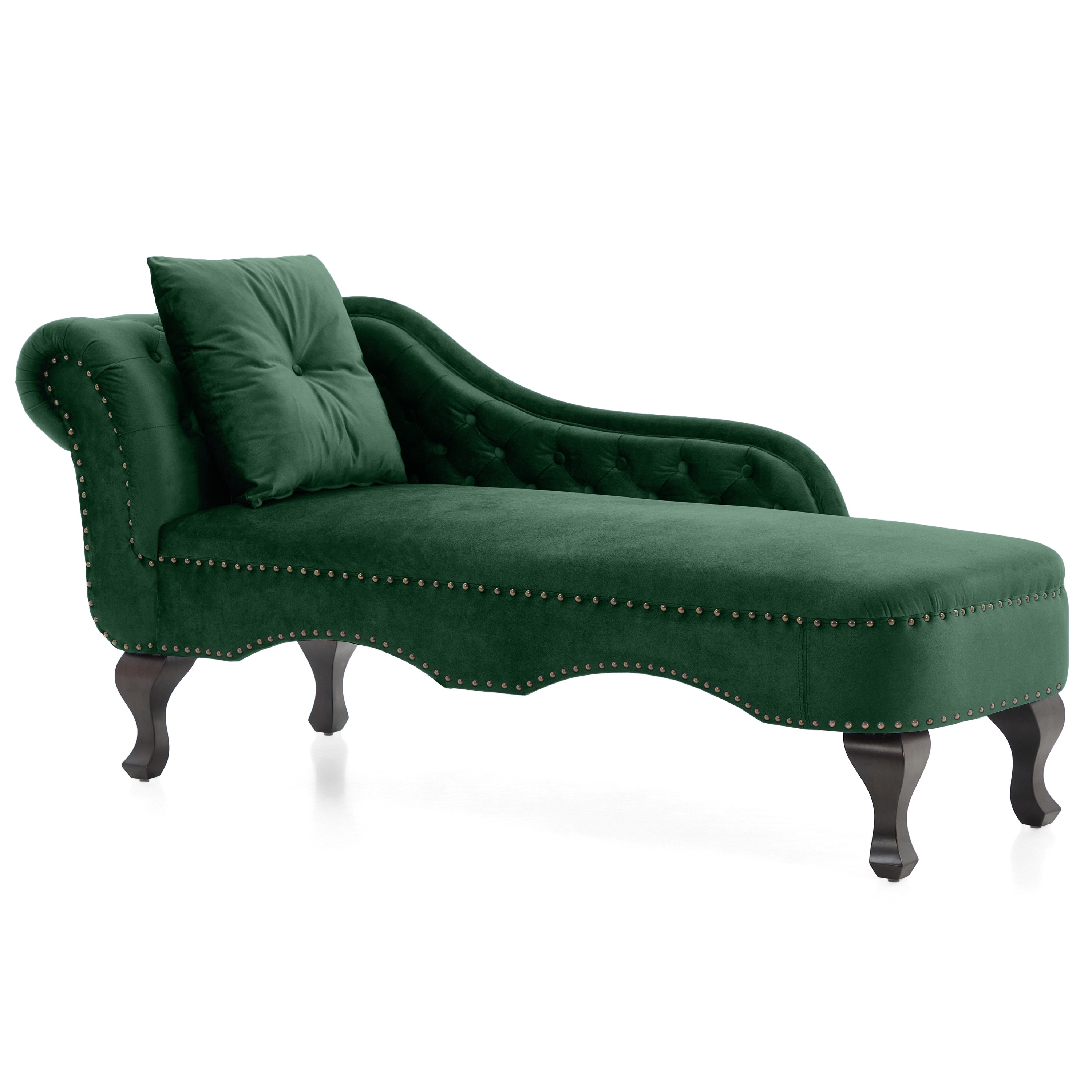 Christopher Knight Home Duso Green 62 Inch Velvet Chaise Lounge Indoor ...
