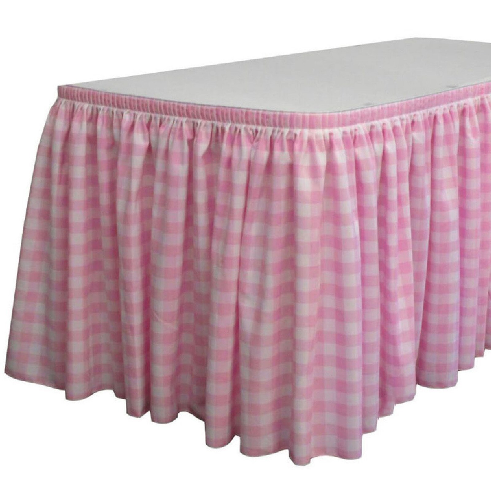 Slickblue Indoor and Outdoor Table Skirt Gingham Checkered Polyester ...