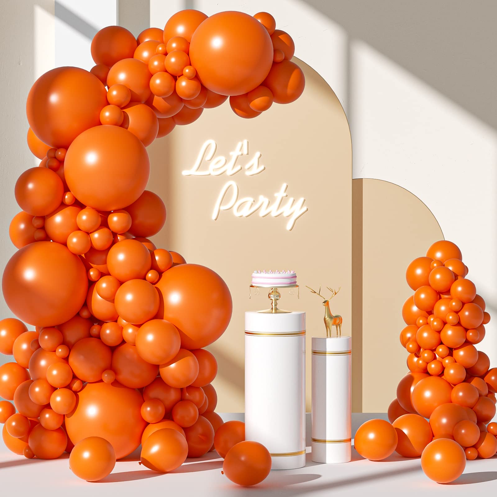 Phewnyzo 110pcs Orange Balloon Garland Arch Kit Assorted Size Latex ...