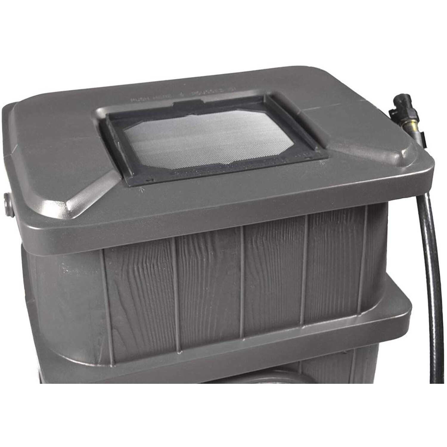 FCMP Outdoor 45 Gal Wood Grain Rain Catcher Barrel Container Gray (2 ...