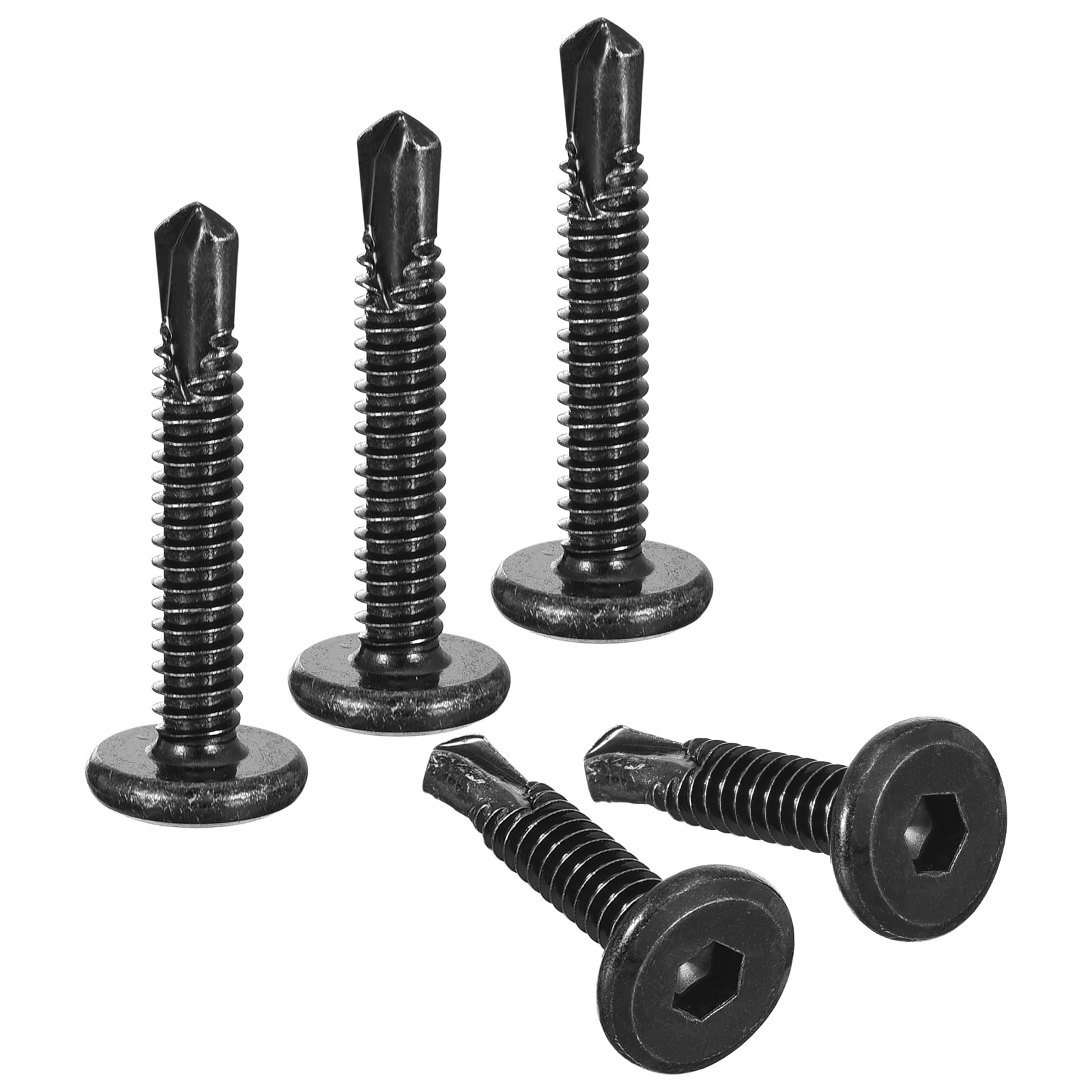 Unique Bargains 100pcs Hex Socket Self Tapping Screws #10 x 1-1/4-Inch ...