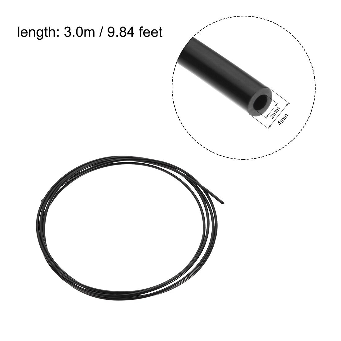 Unique Bargains Nylon Line Hose Tube 2mm(0.07 Inch) ID x 4mm(0.15 Inch ...