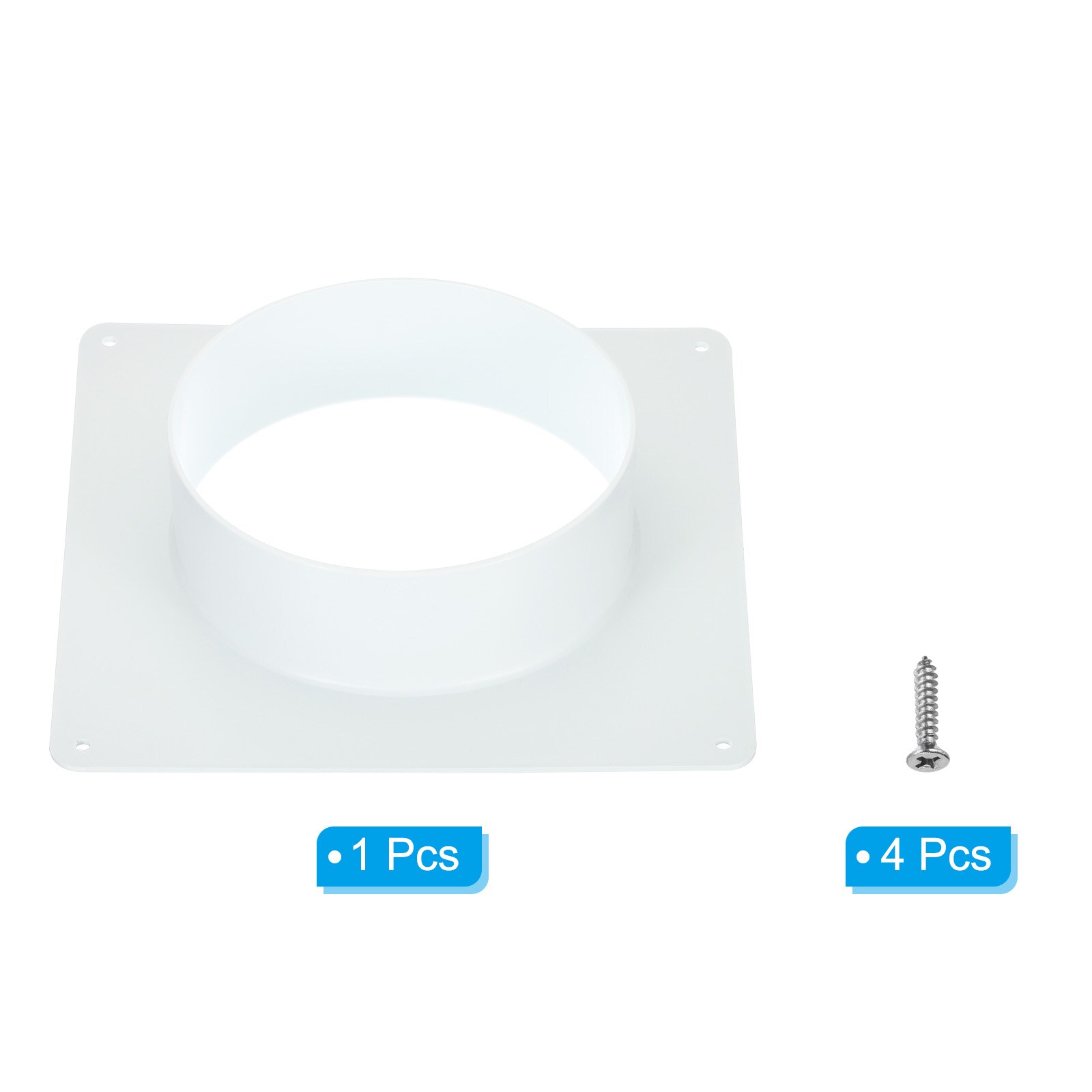 PATIKIL 6 inch Duct Connector Flange Dryer Vent Wall Plate Square to ...