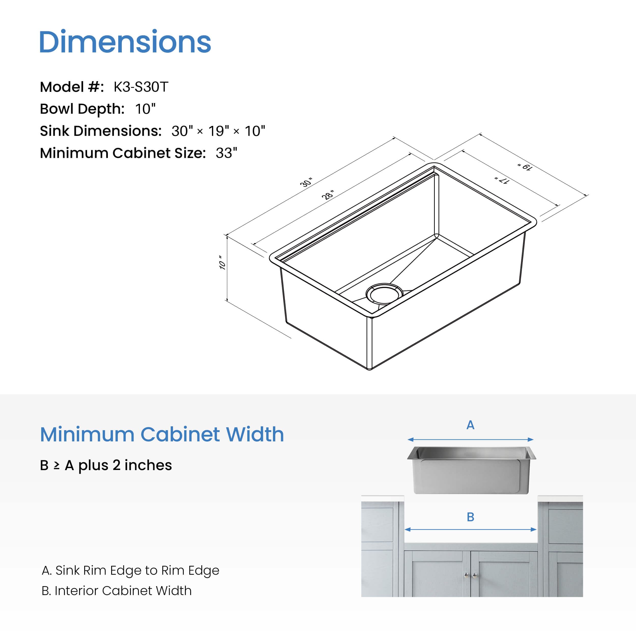 Innobule SINK Undermount 30-in x 19-in Stainless steel Single bowl ...