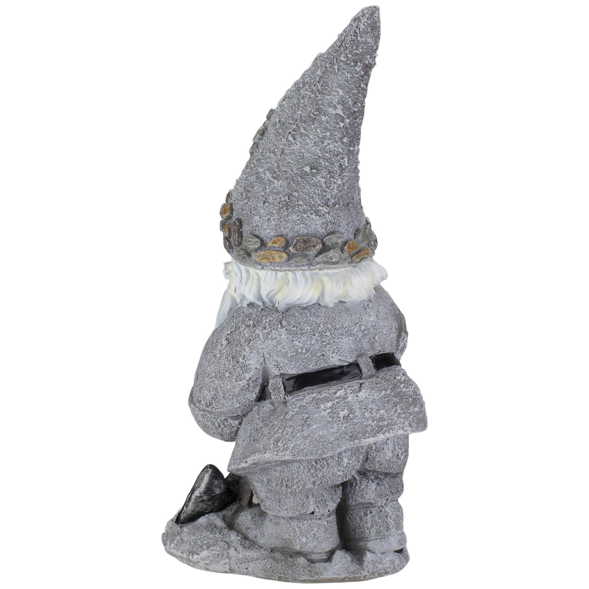 Roman 13.25 inch Pebble Gnome with Shovel Outdoor Garden Statue in the ...