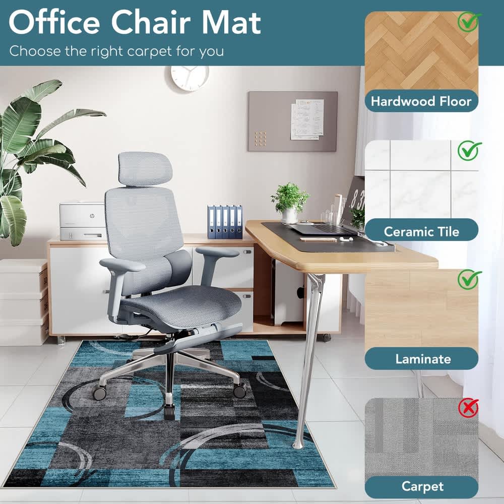 Aoibox Office Chair Mat 1 Piece 36 x 48 in Heavy Duty Non Slip Desk ...