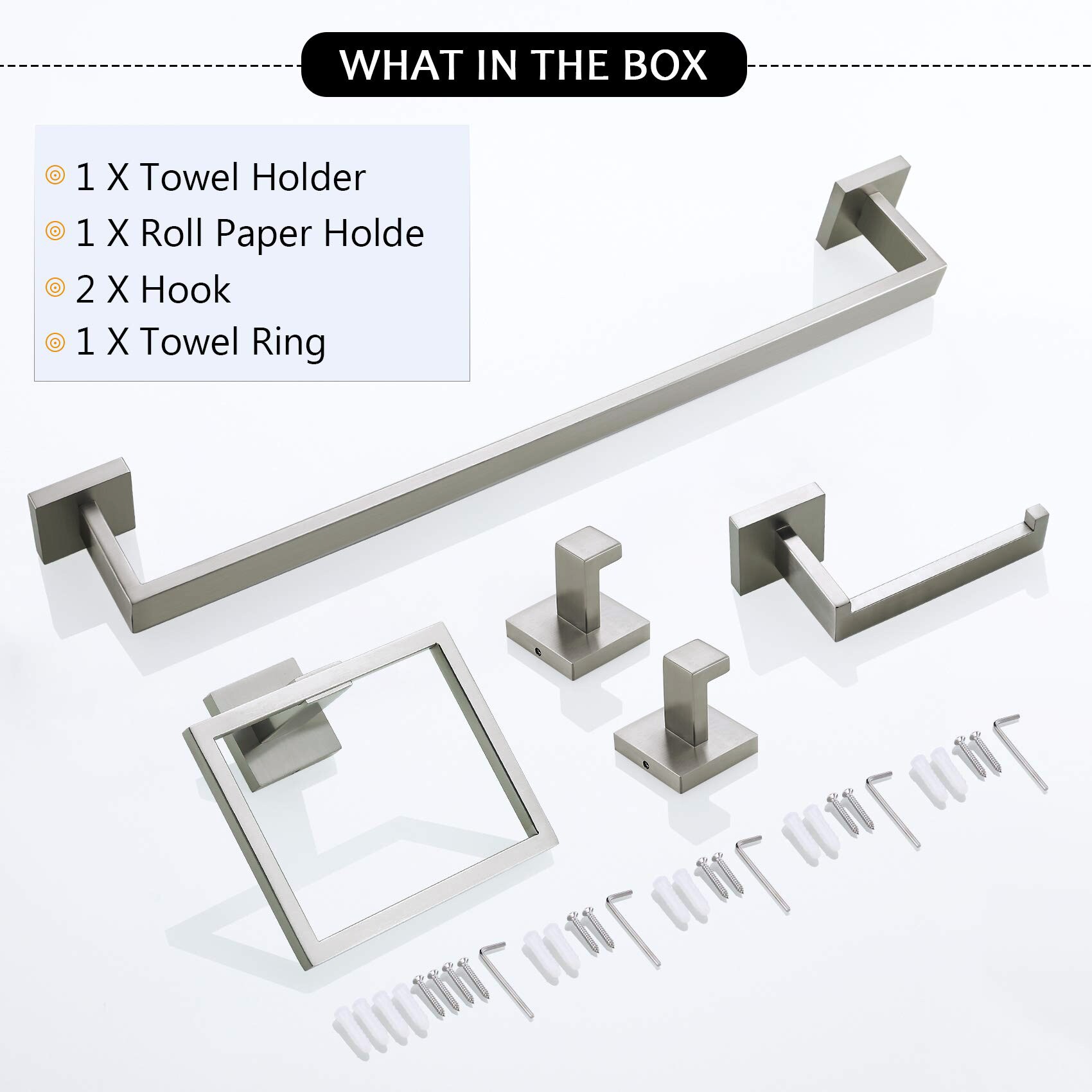 LUXEYARD 5 Pieces Bathroom Hardware Accessories Set Towel Bar Set Wall ...