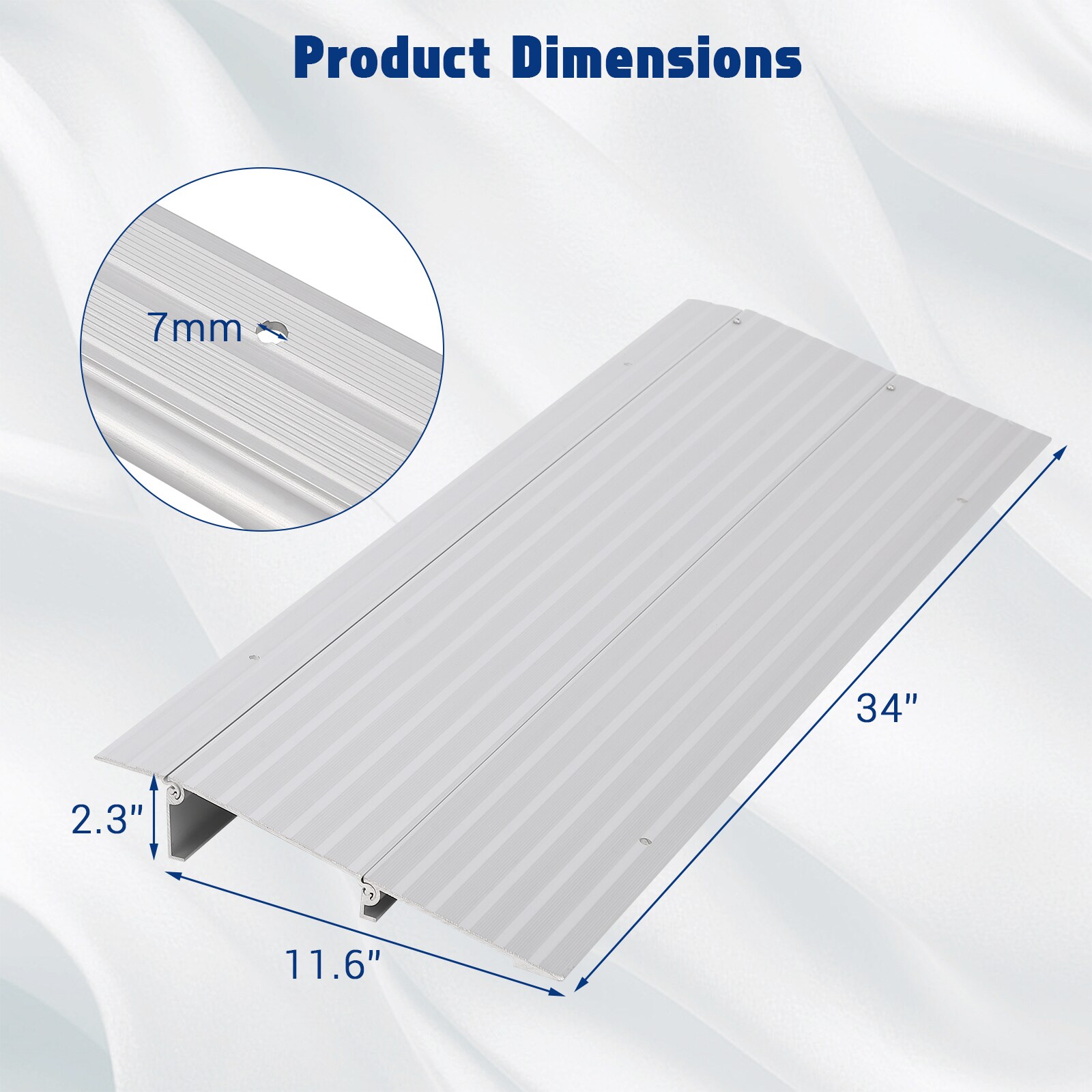 GarveeLife Aluminum Doorway Threshold Ramp 2inch Rise Low Profile Entry ...