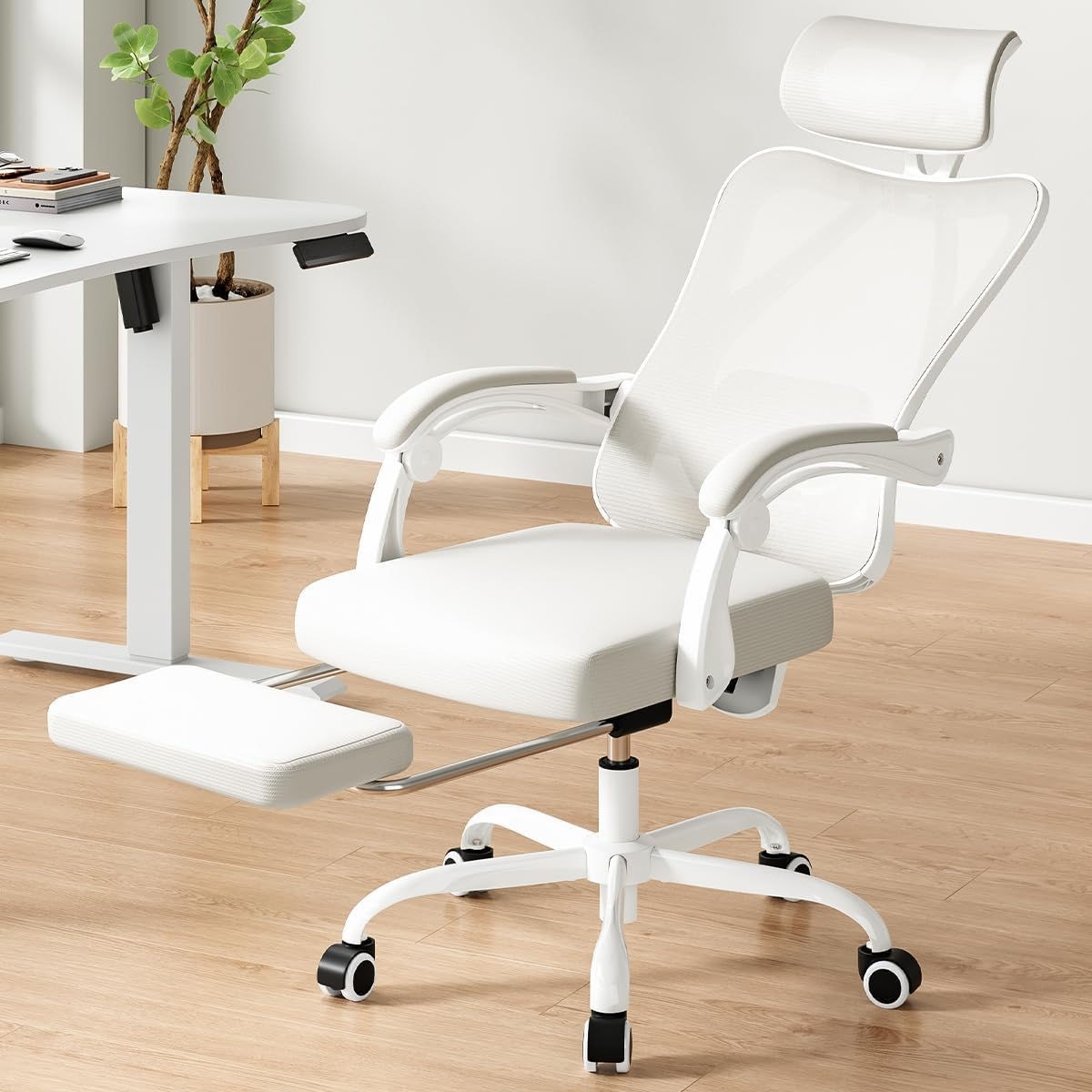 Wooakway High Back Mesh Office Chair with Adjustable Lumbar Support ...