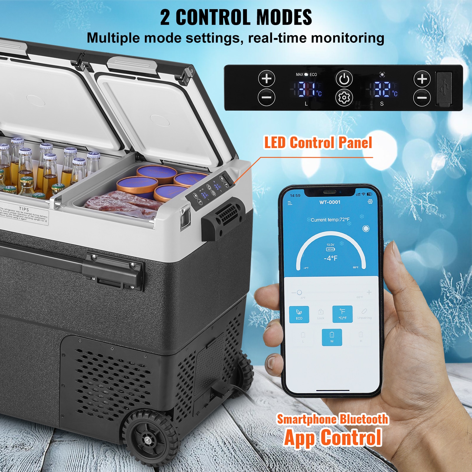 SVOPES Portable Car Refrigerator 2.01-cu ft Frost-free Chest Freezer ...