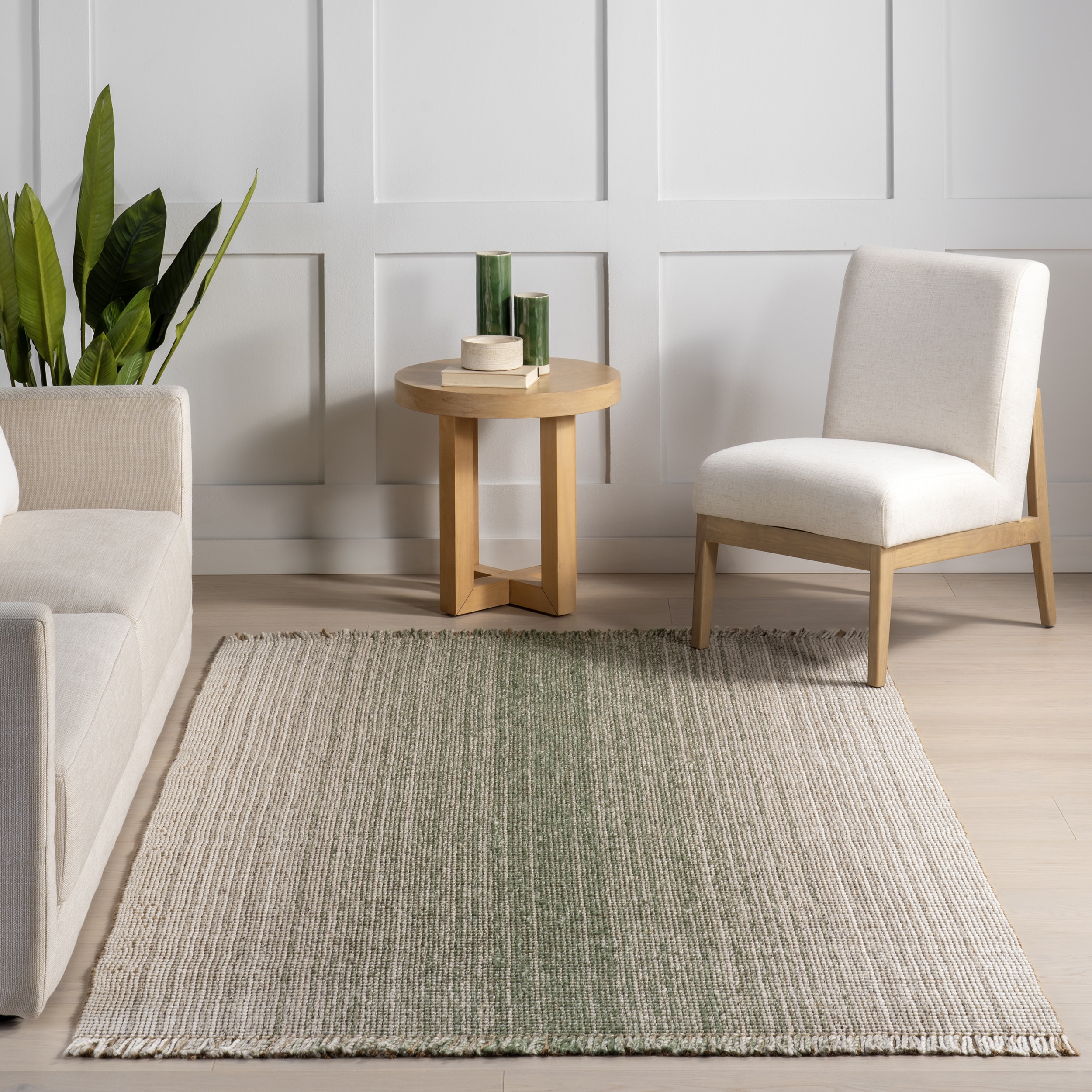 nuLOOM Winifred Ombre Jute Blend 8ft. x 10ft. Green Area Rug in the ...