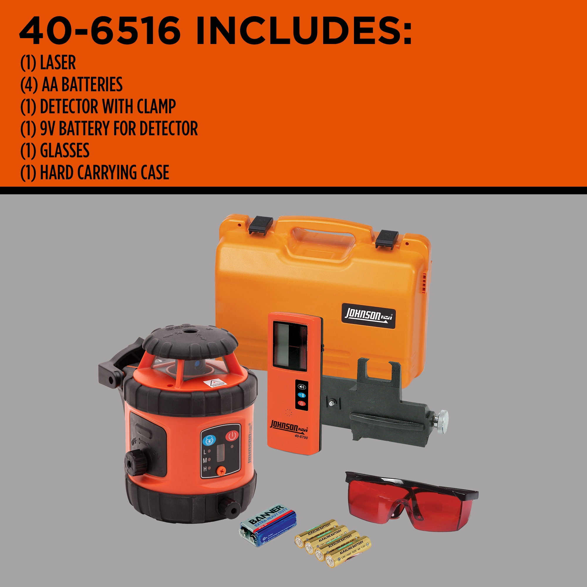 Johnson Level 800-Feet Red 360-Degree Self-Leveling Rotary Laser Level ...