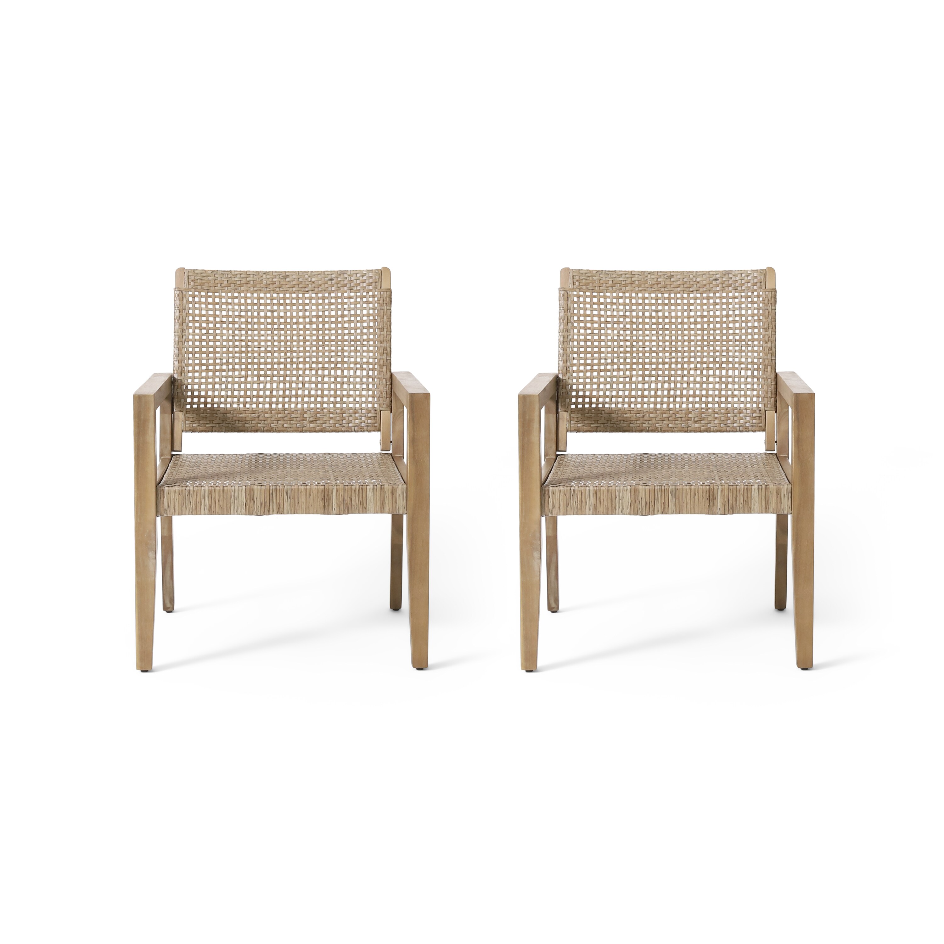 AHIOU HOME Martinique Set of 2 Stackable Brown Wood Frame Stationary ...