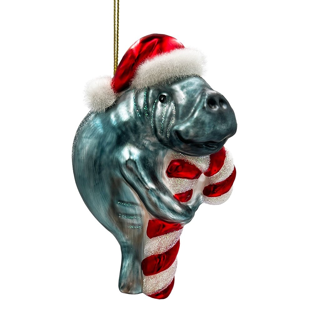 OrnamentallyYou Aquatic Manatee Glass Christmas Ornament Sea Cow ...