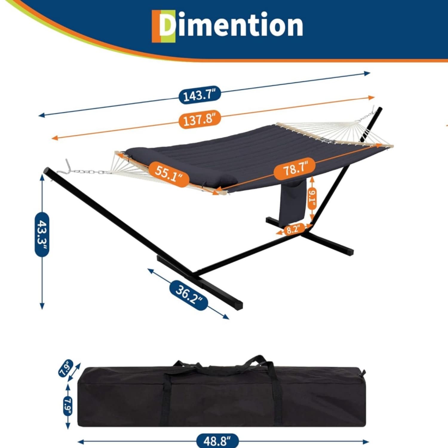 Qeetex Premium 2-Person Hammock Set –Commercial-Grade Outdoor Lounger ...