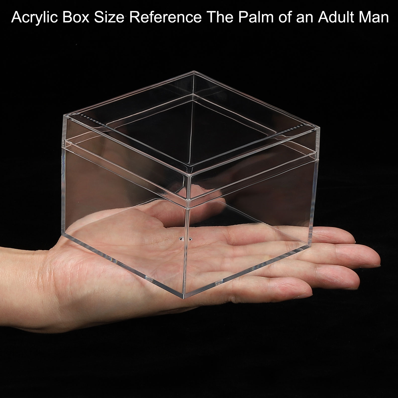 PATIKIL Acrylic Box with Lid 3.94Inch x 3.94Inch x 2.95Inch Clear ...