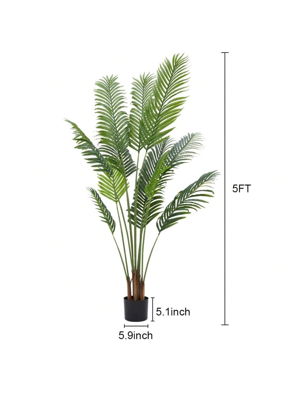 Der Rose Artificial Palm Tree 5 Tall Fake Tropical Palm Tree With 14 ...