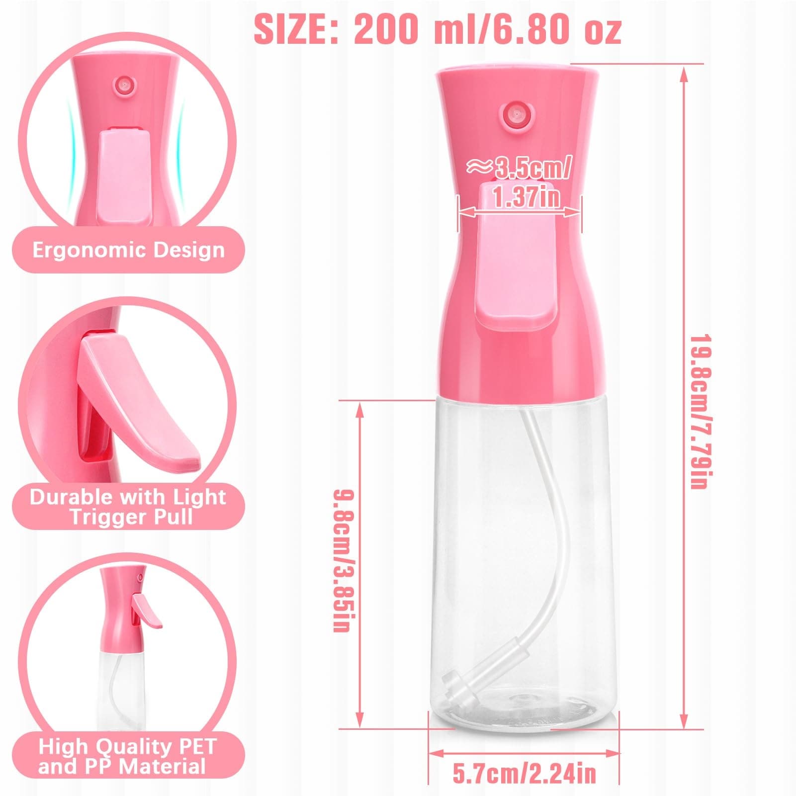 Adrinfly Continuous Spray Bottle for Hair Ultra Fine Mist Water Mister ...