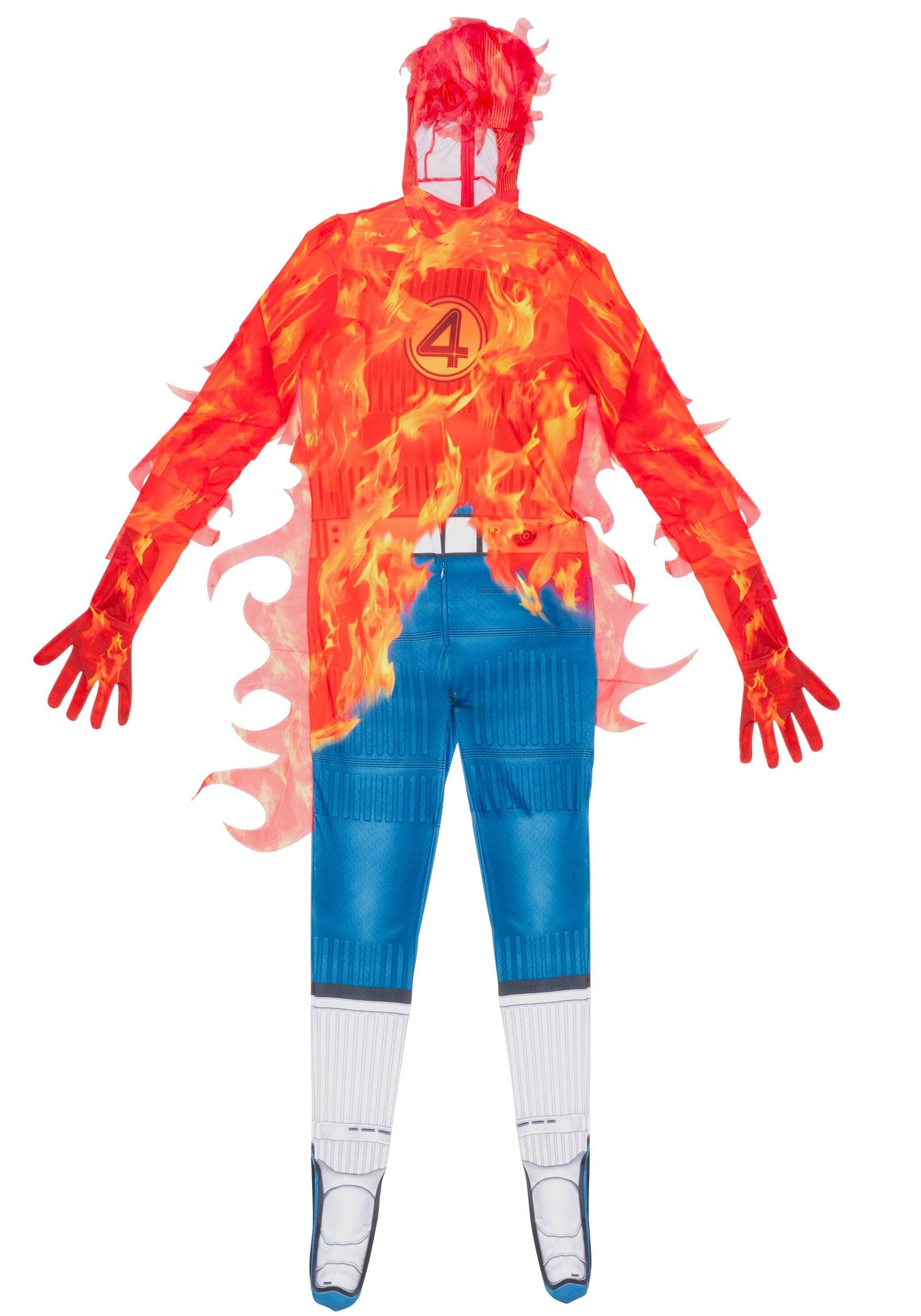 Jazwares Men's Fantastic Four Human Torch Zentai Suit Costume Marvel ...