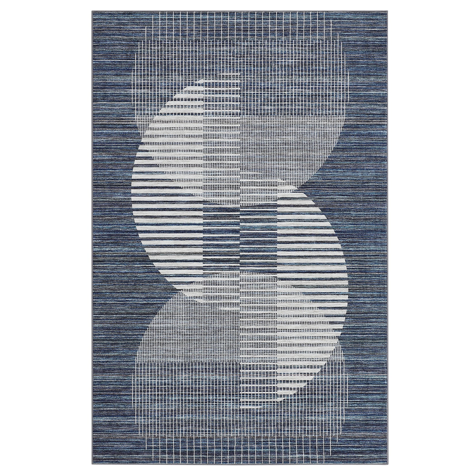 Garvee 9 x 12 ft Polyester Blue Rectangular Living Room Bedroom Dining ...