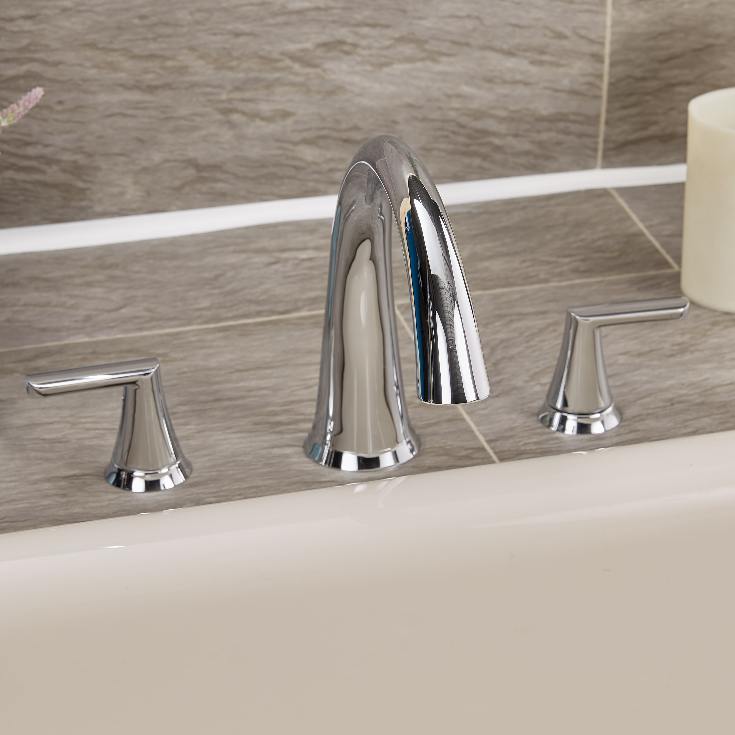 Allen Roth Victoria Chrome 2 Handle Deck Mount Roman High Arc Bathtub