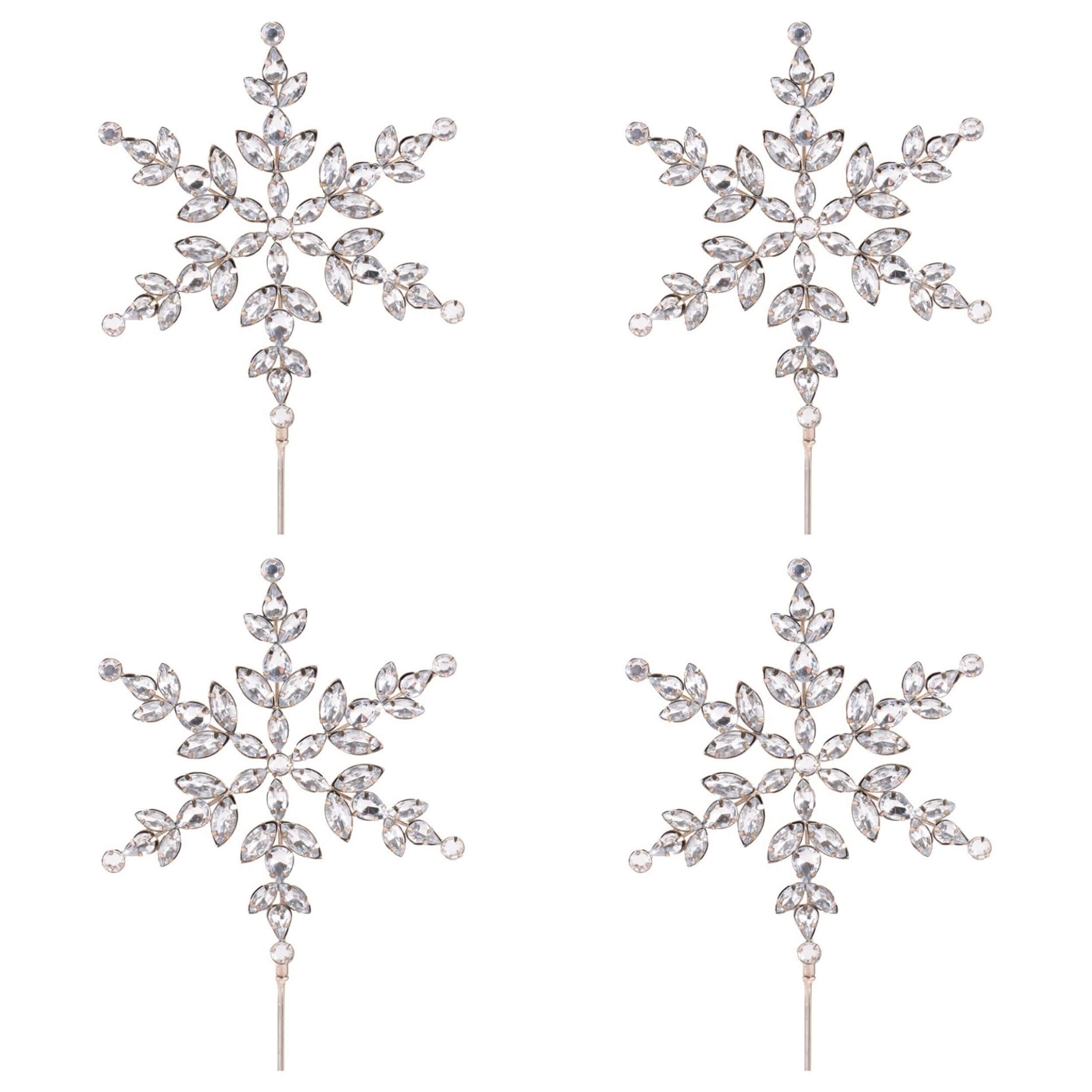 Melrose International Jeweled Snowflake Stem (Set of 4) in the ...