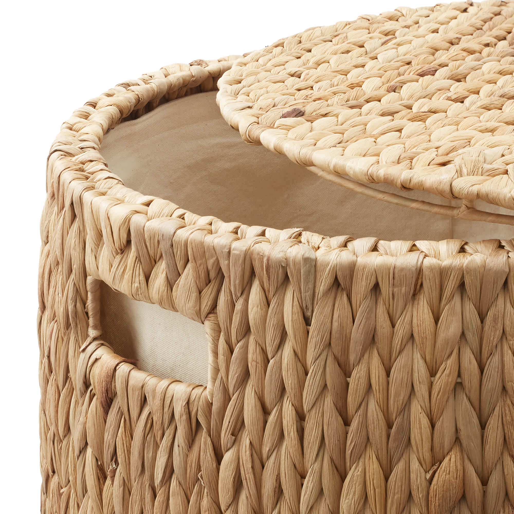 Casafield Rolling Storage Basket with Lid and Locking Wheels - Natural ...