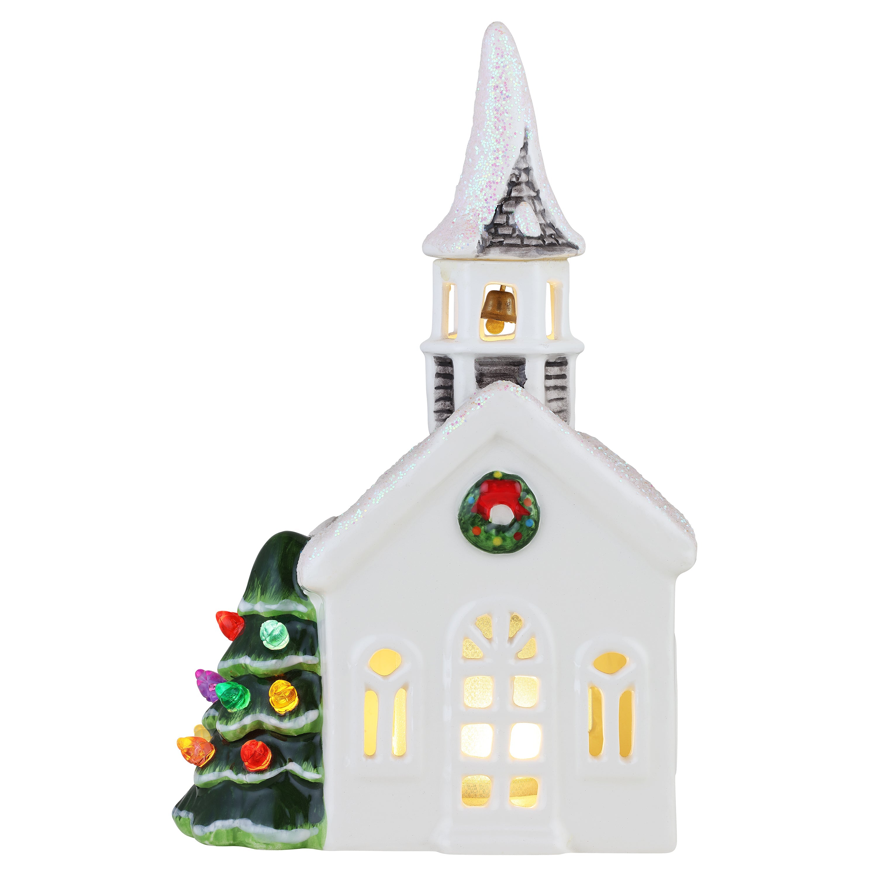 Mr. Christmas 8 in. Nostalgic Ceramic Village - Church in the Christmas ...