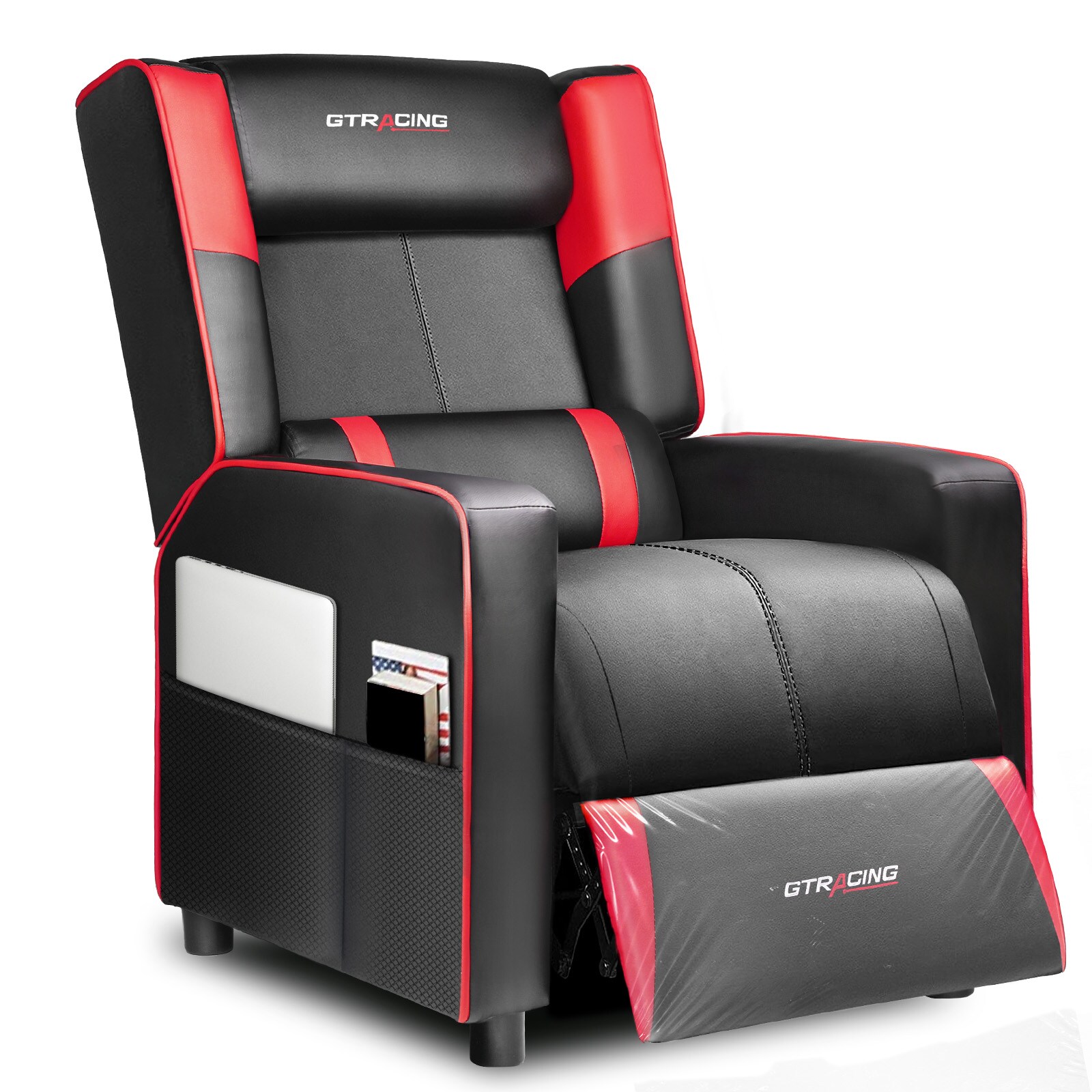 GTPLAYER Gaming Recliner Chair Racing Style Single PU Leather Gaming ...