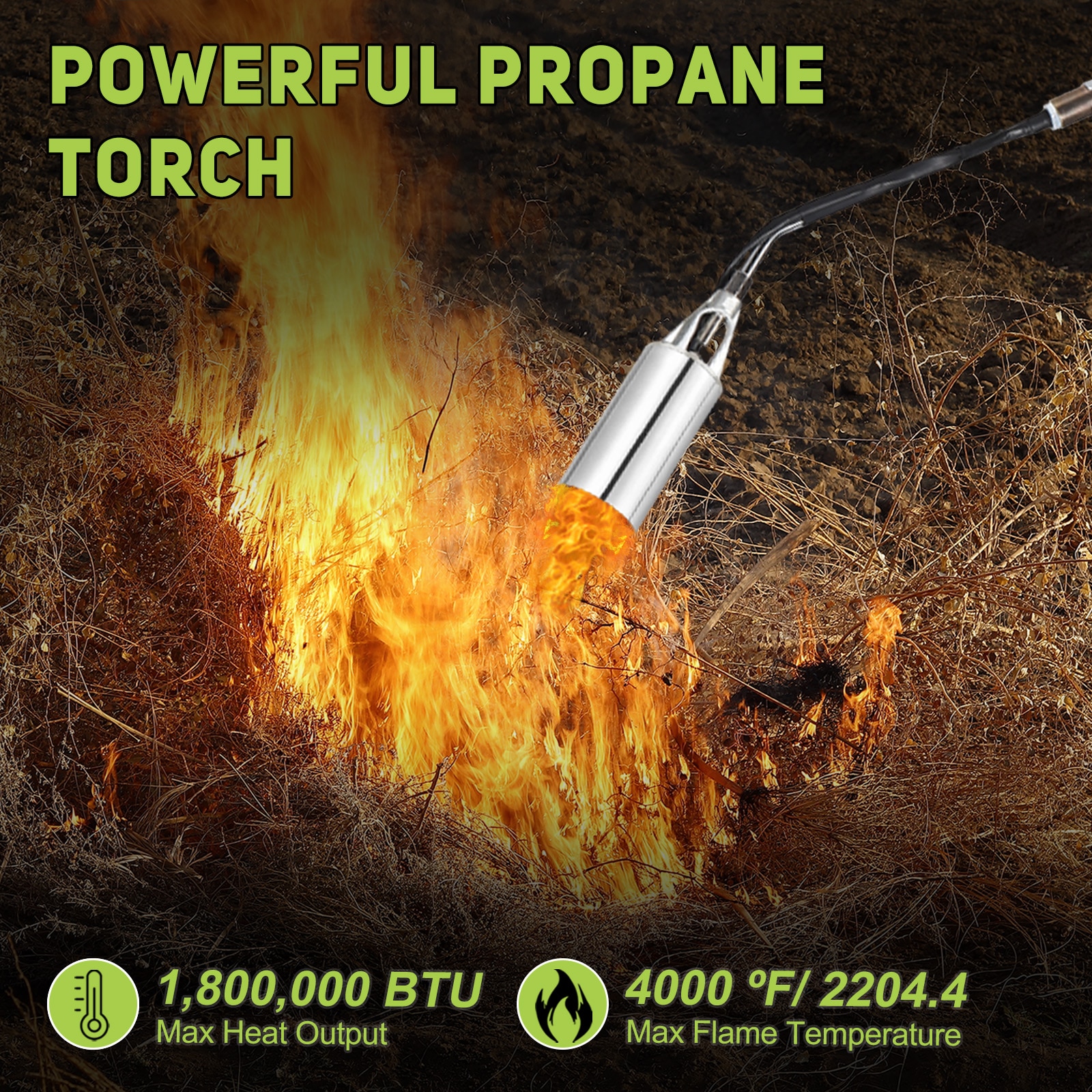 Unique Bargains Propane Torch Weed Burner with 10-Foot Hose 1800000 BTU ...