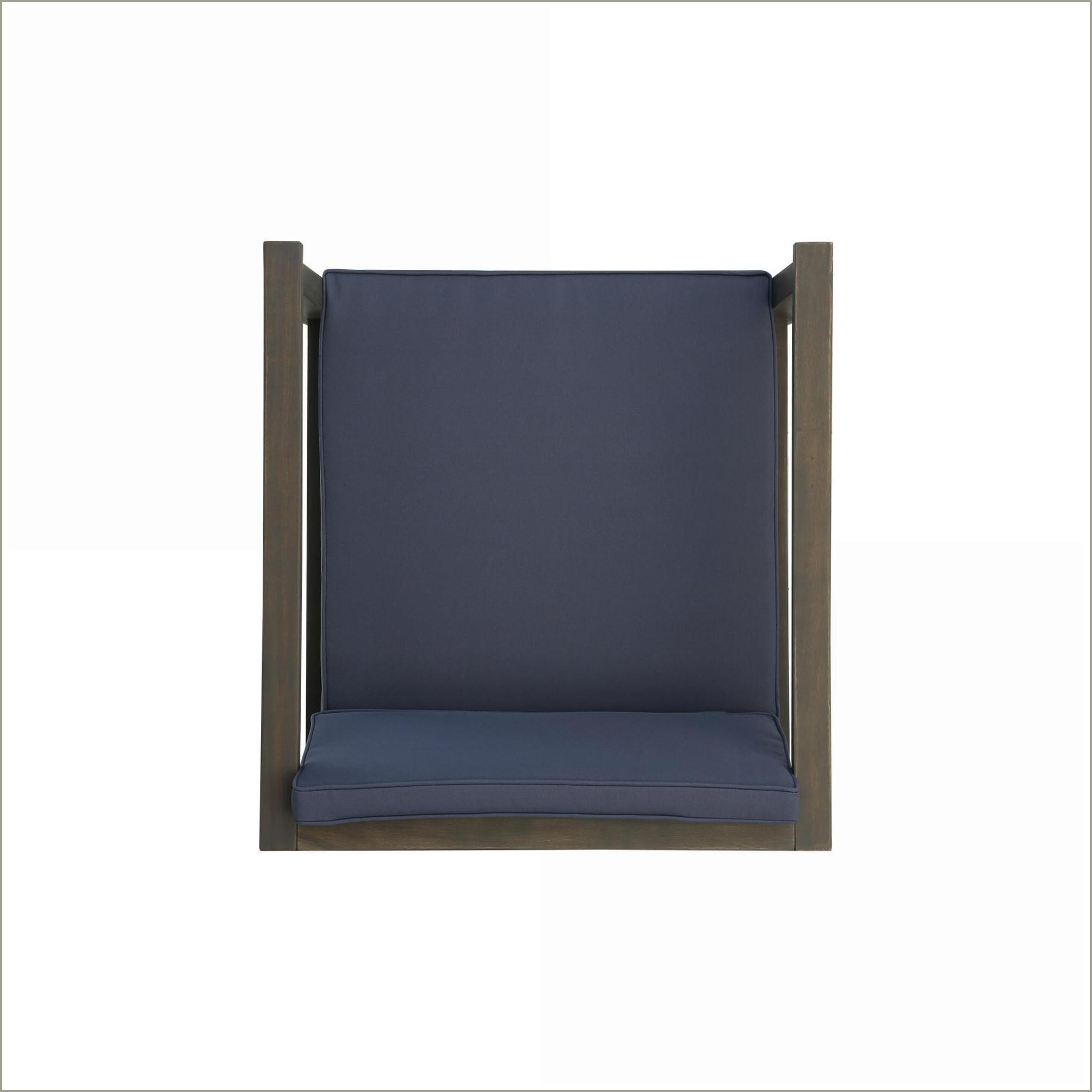 Watnature Outdoor Club Chairs for Backyard Deck Acacia Wood Dark Gray ...