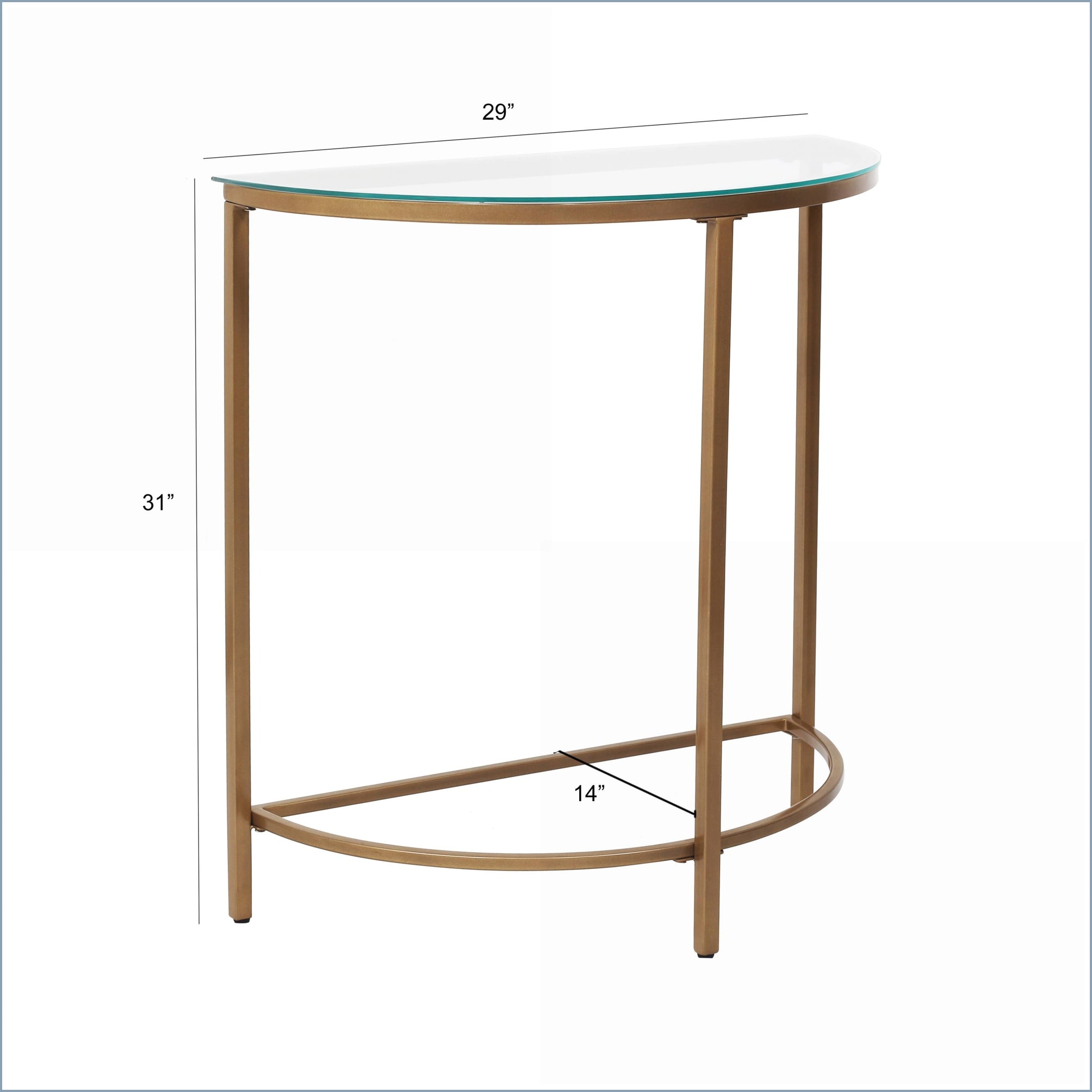 Watnature Modern D Shape Coffee Table with Glass Top amp Golden Base ...