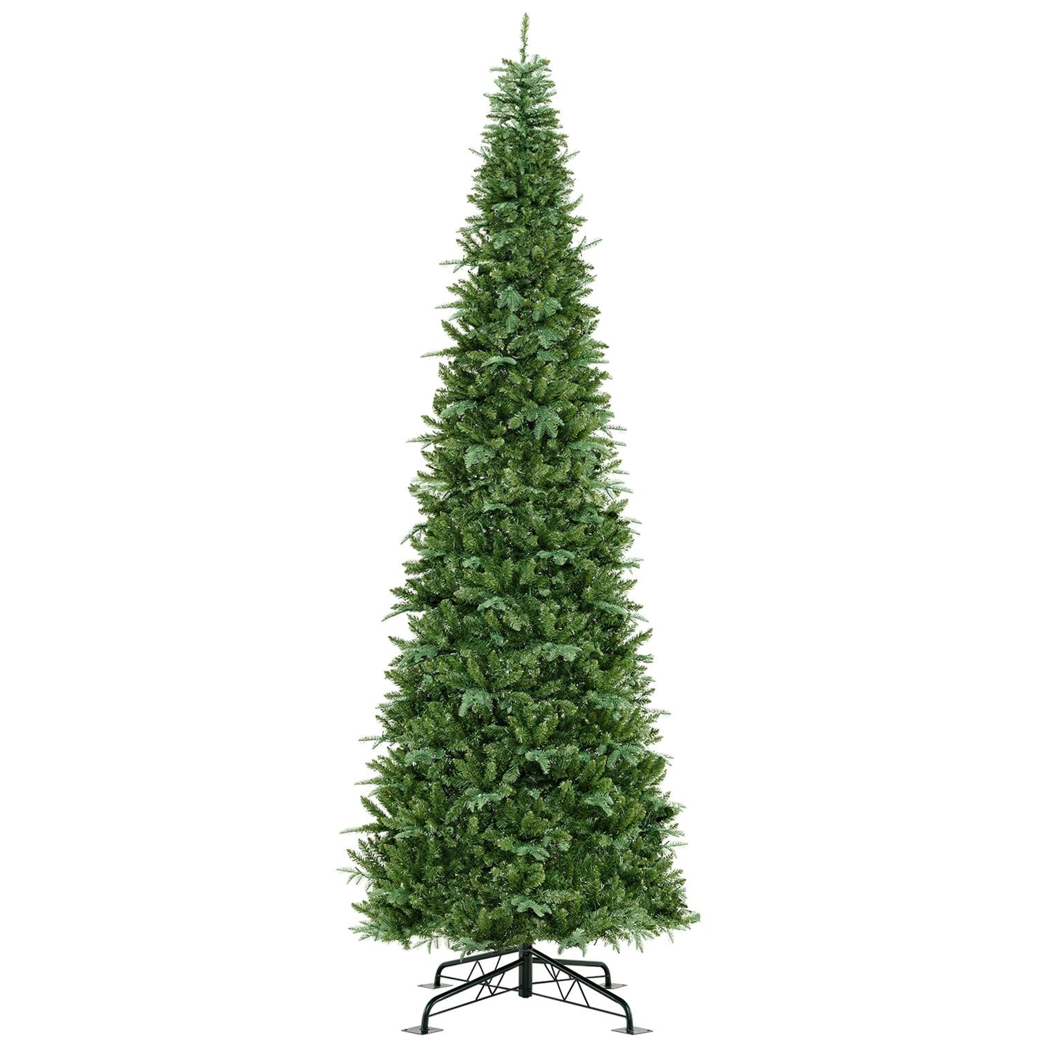 Costway 12 FT Tall Prelit Hinged Artificial Christmas Tree Quick Power ...