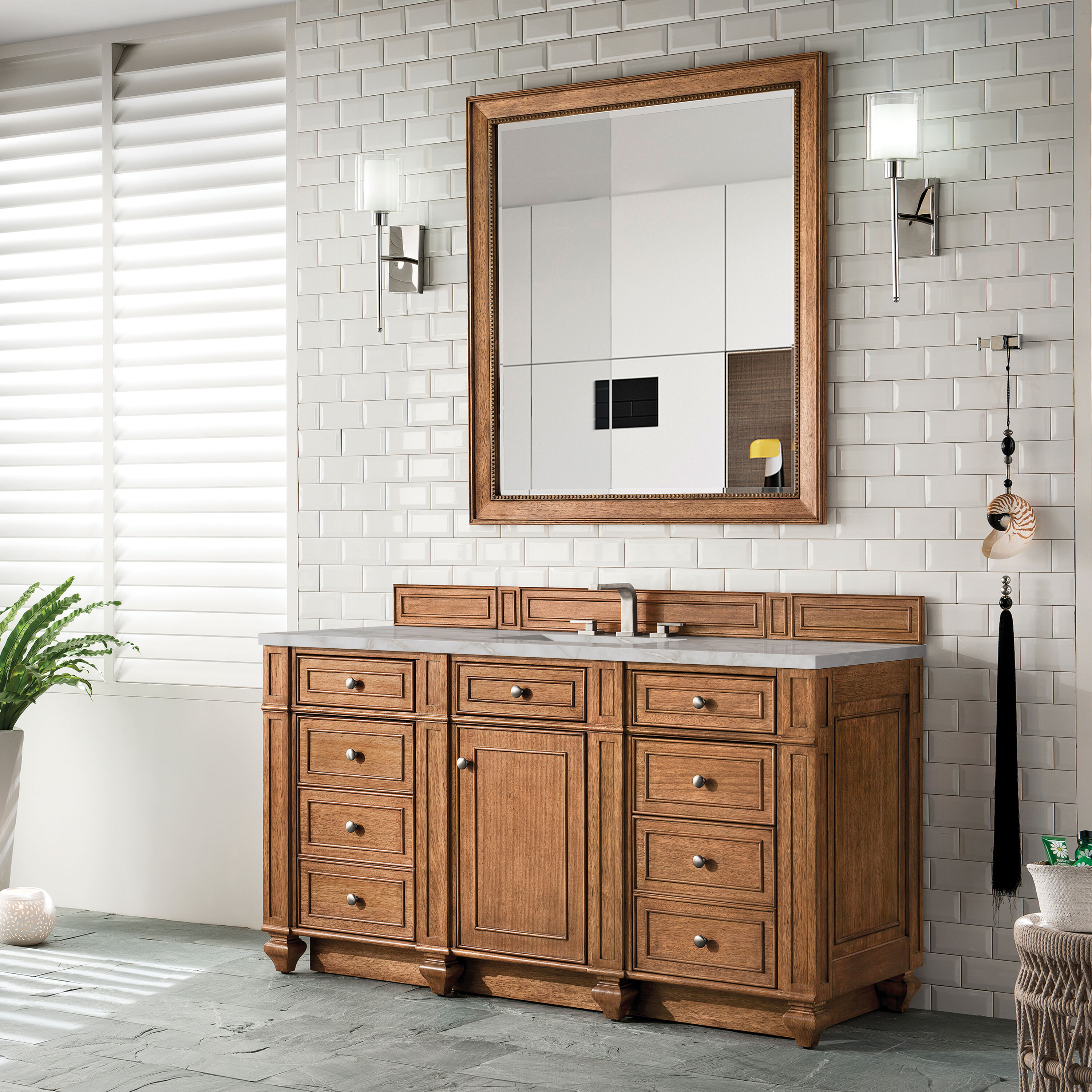 James Martin Vanities Bristol 60-in Saddle Brown Undermount Single Sink ...
