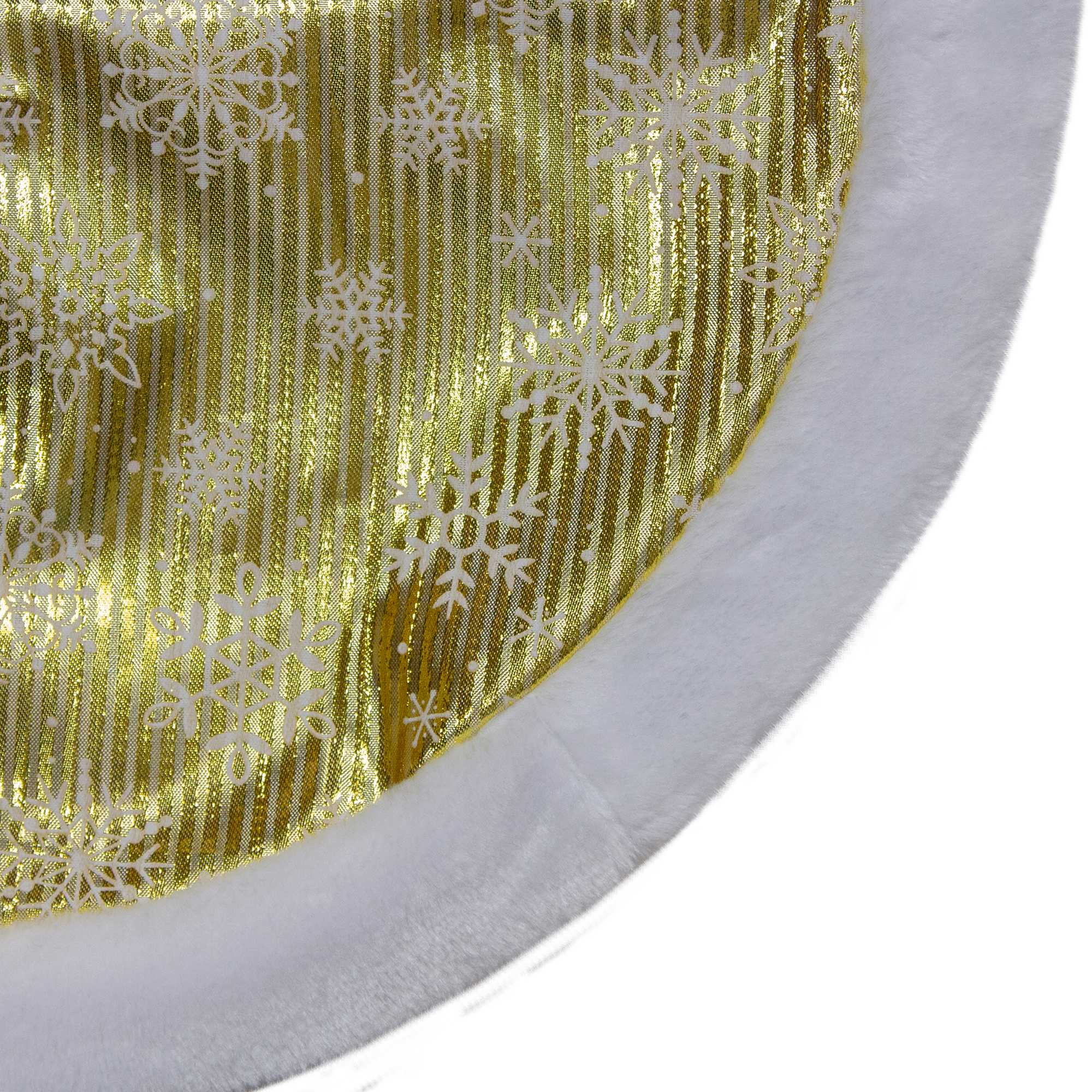 Northlight 20-Inch Gold and White Metallic Snowflake Print Mini ...