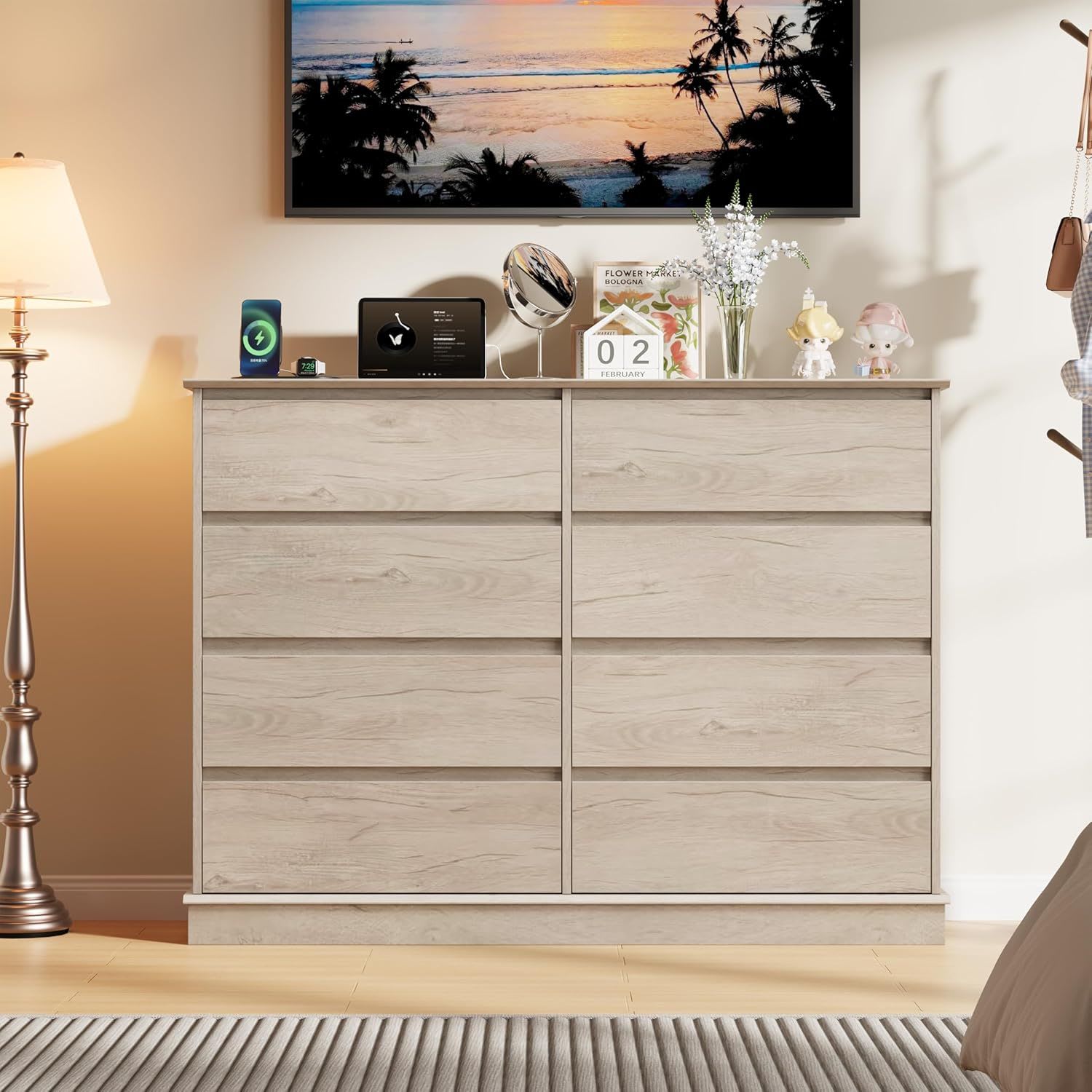 Garvee Modern 8 Drawer Dressers for Bedroom Chest of Drawers with Deep ...