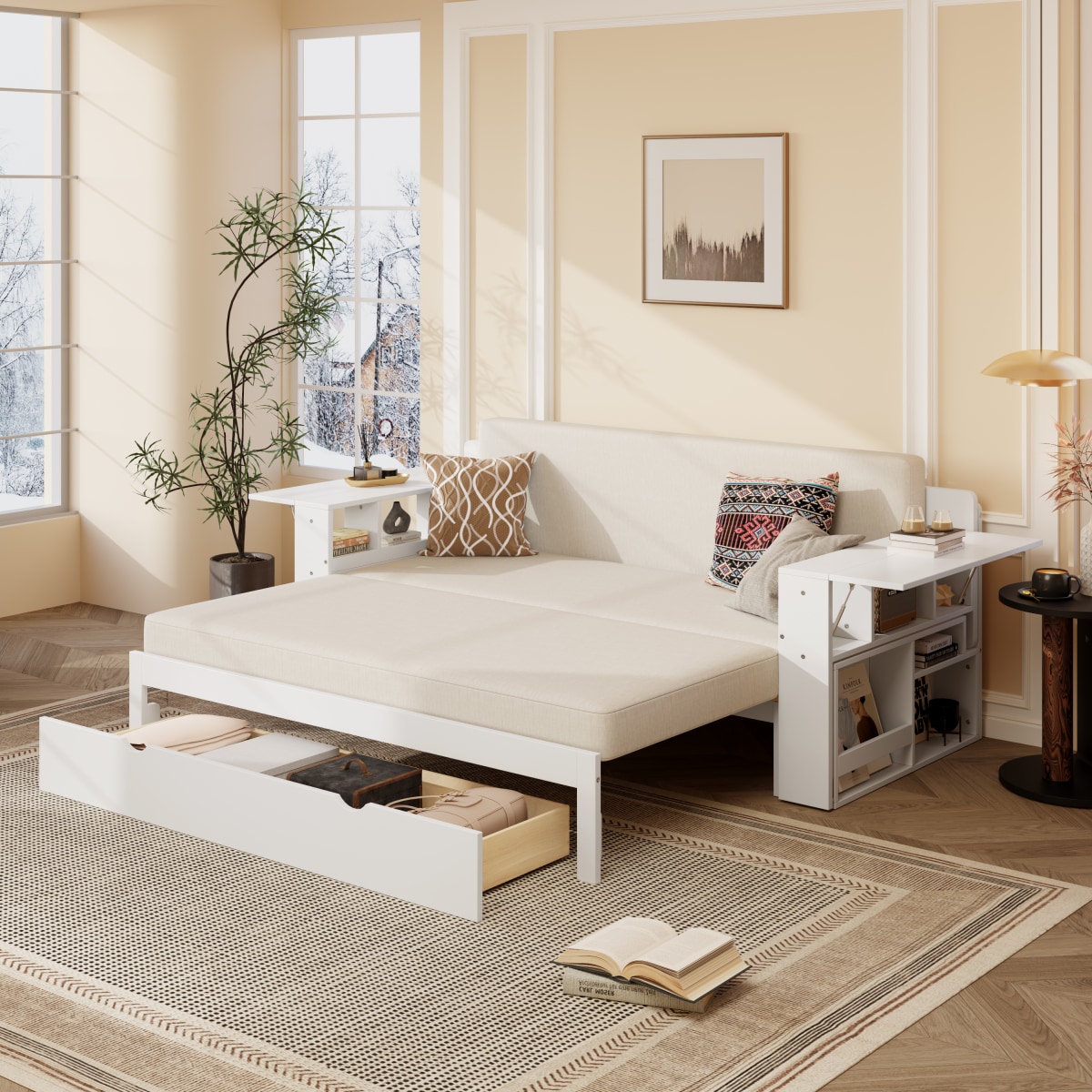 Streamdale Furniture Streamdale Queen Size Daybed with Removable Desk ...