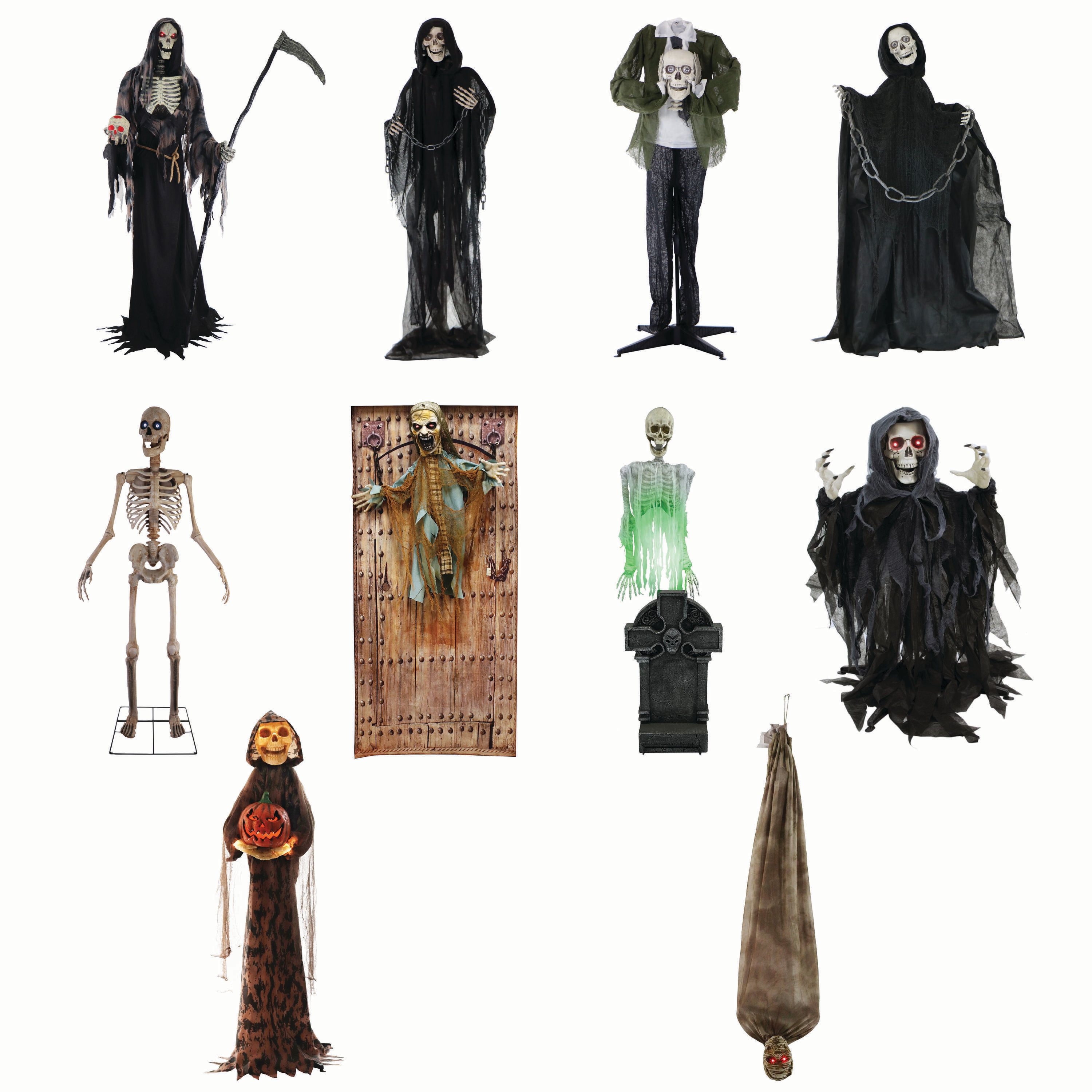 Shop Haunted Hill Farm Halloween Skeleton & Mummy Animatronic ...