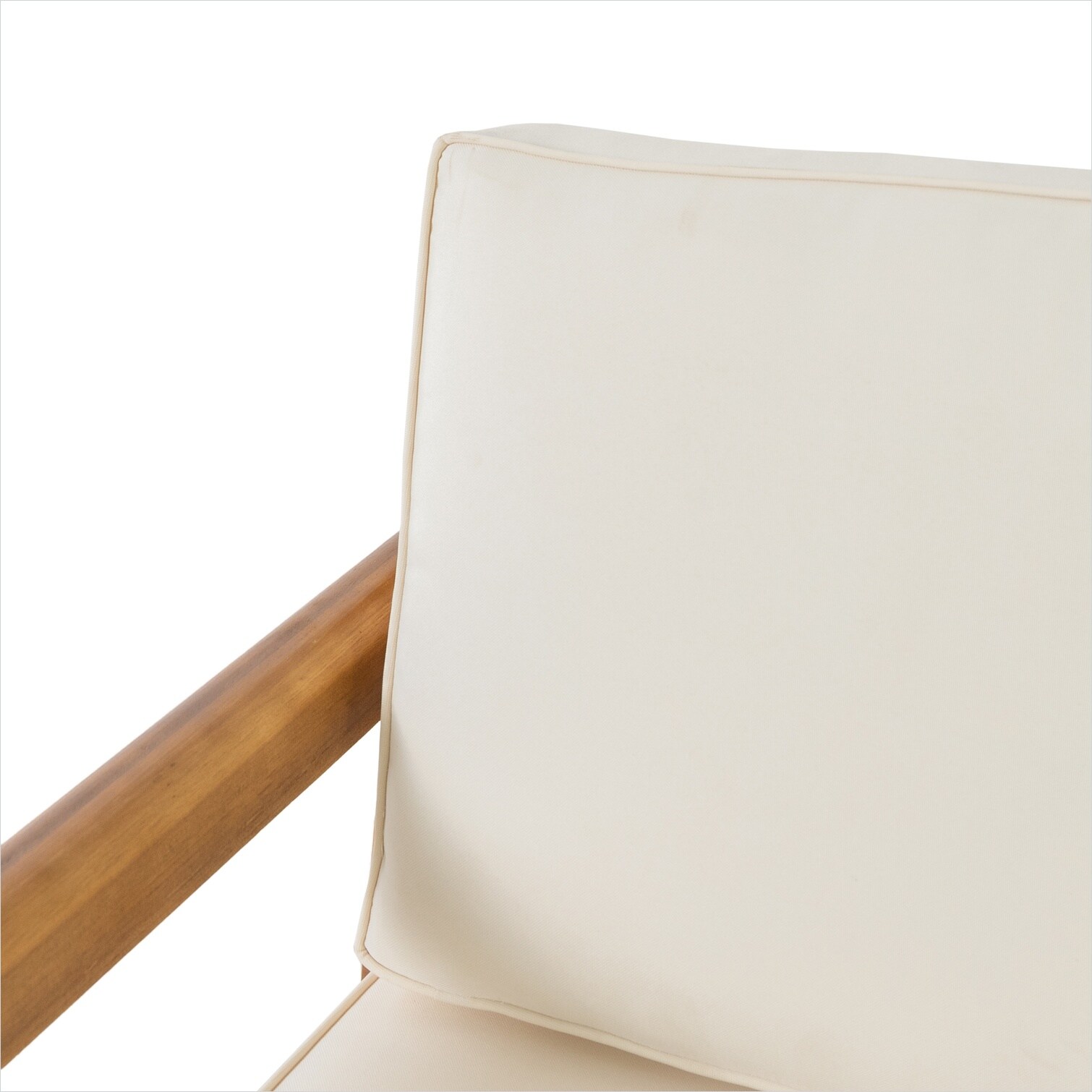 Naturefalls Teak Finish Acacia Wood Club Chair Set with Soft Beige ...